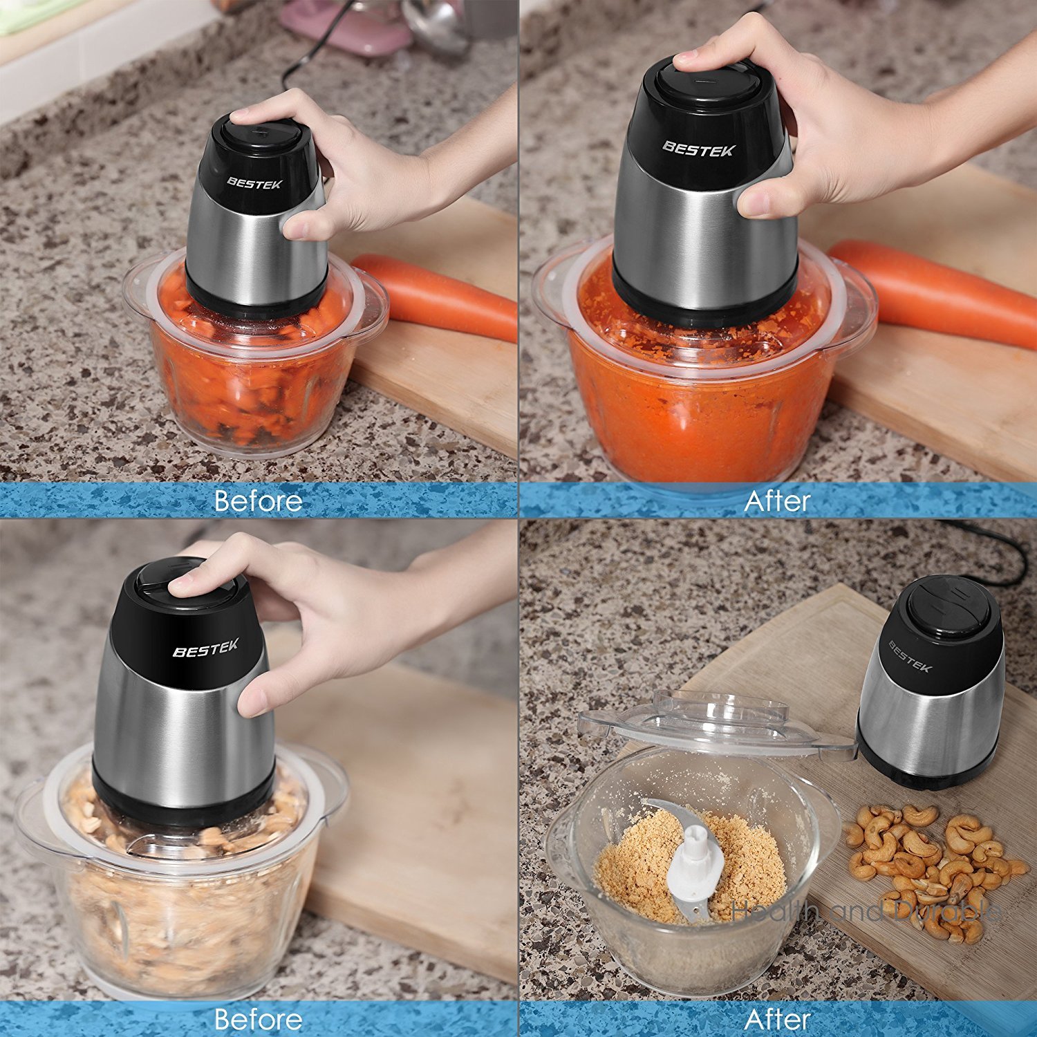 Snapklik.com : Electric Food Chopper, BESTEK 300W Mini Food Processor ...