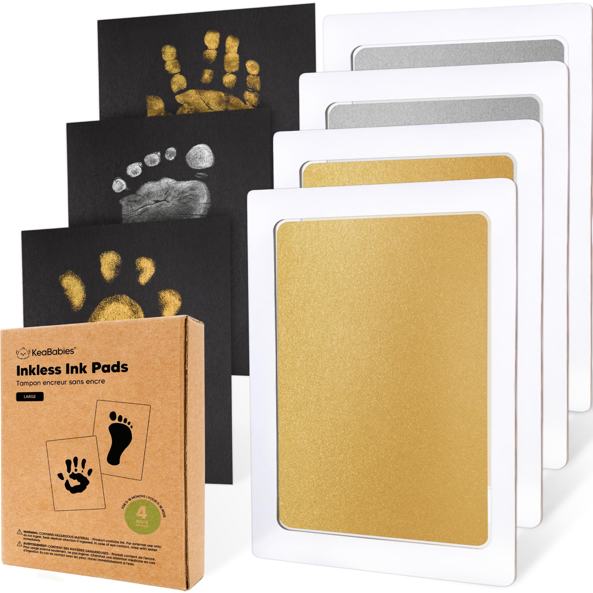 Amazon.com : 4-Pack Inkless Hand and Footprint Kit - Ink Pad for Baby ...