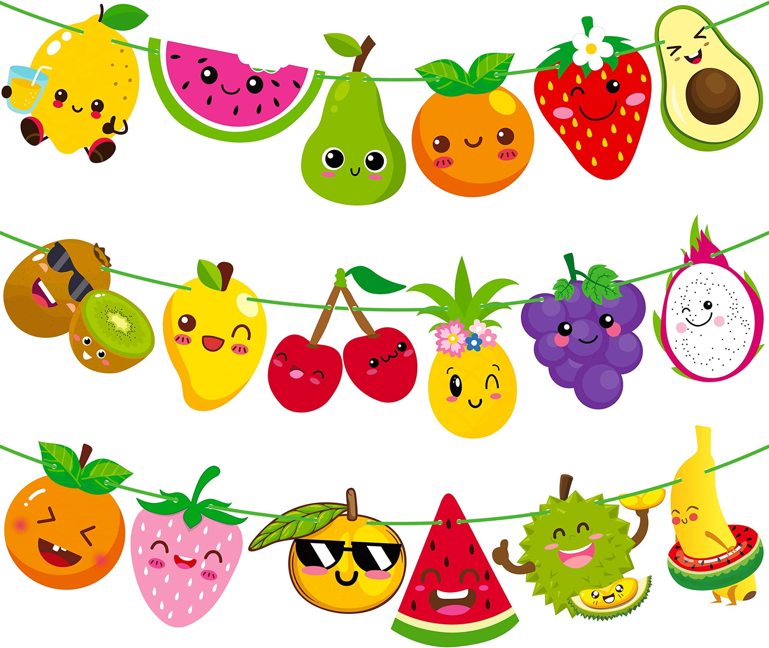 Amazon.com: Fruit Theme Birthday Party Decorations Happy Birthday Felt ...