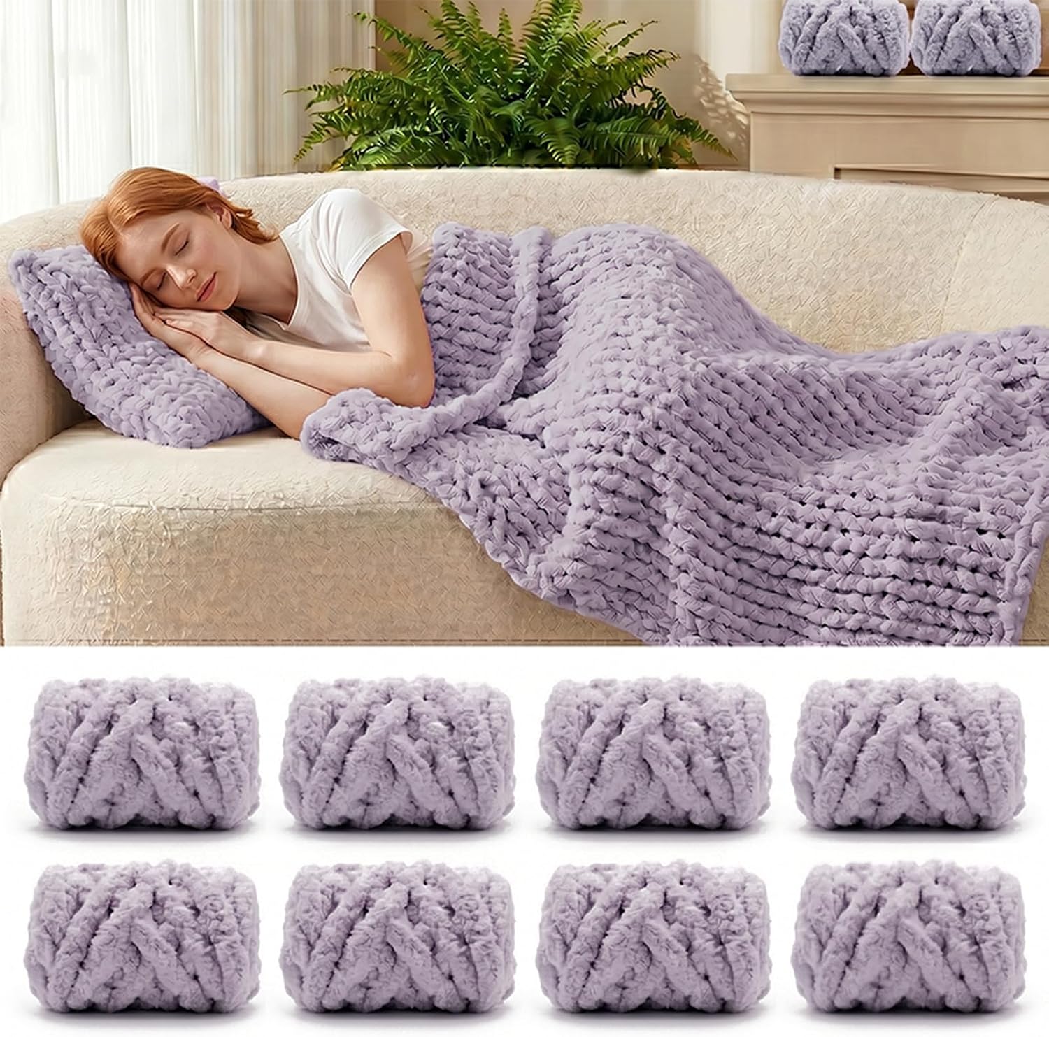 Amazon.com: Chunky Yarn for Hand Knitting - #8 Chunky Chenille Yarn ...