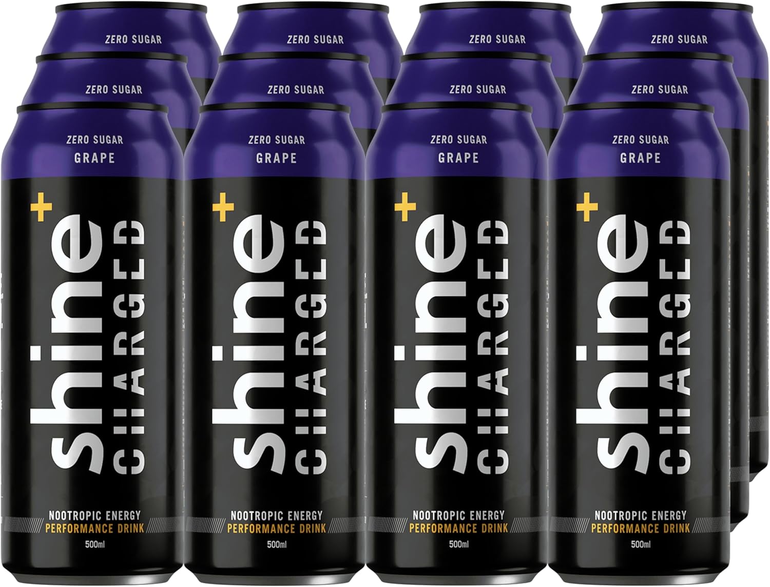 Shine Charged Healthy Energy Drink Carbonated Grape - Sugar Free ...