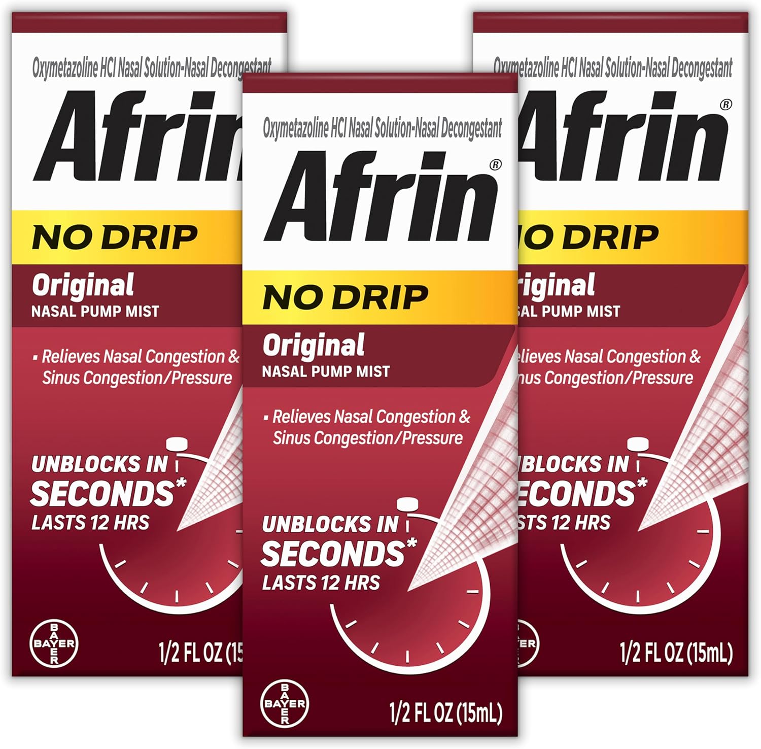 Amazon.com: AFRIN No Drip Original Nasal Mist Triple Pack, Non-Drowsy ...