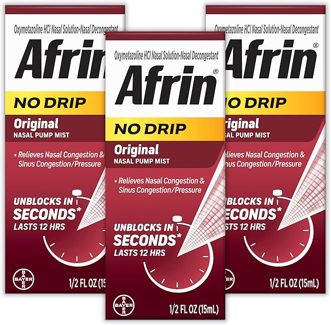 Amazon.com: AFRIN No Drip Original Nasal Mist Triple Pack, Non-Drowsy ...