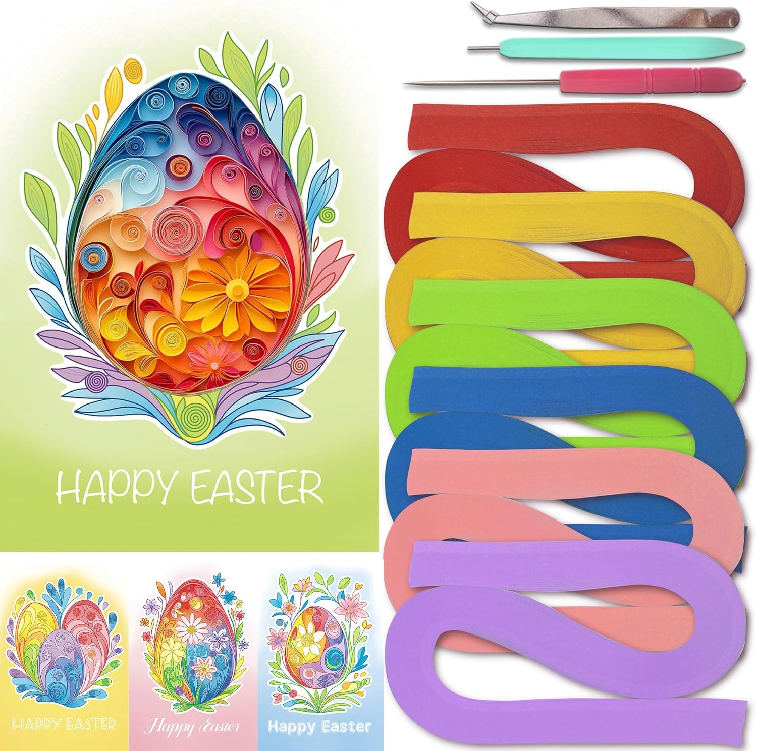 Amazon.com: Halandar Beginner's Paper Quilling Kits 13 pcs Quilling ...