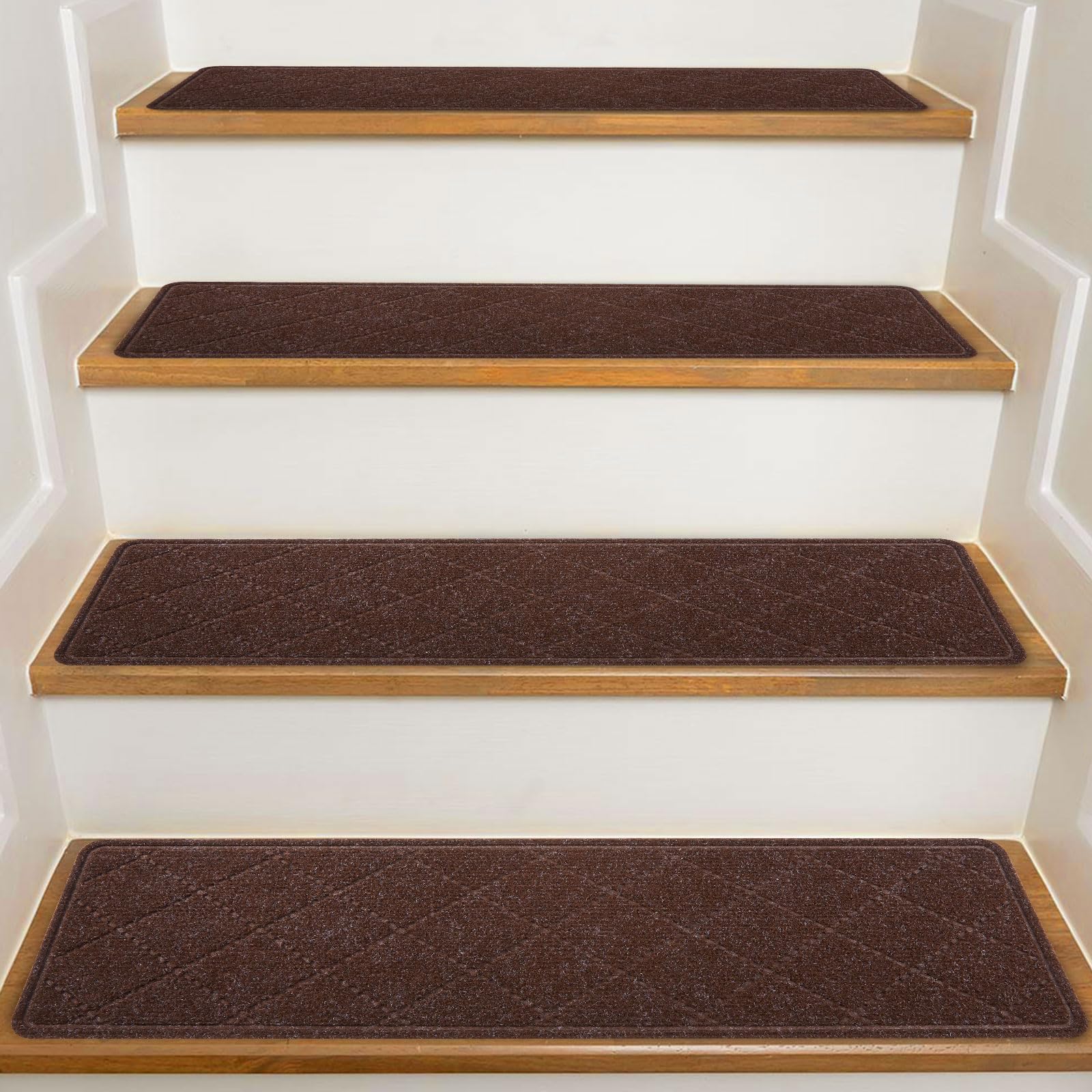 Stair Treads for Wooden Steps Indoor, 15 Pack 8" X 30" Non Slip Carpet ...