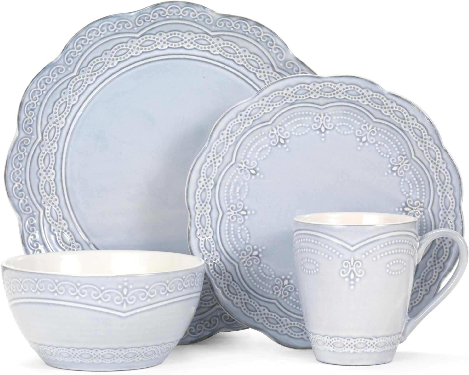 Amazon.com | Sur La Table Pearl Stoneware 16-Piece Dinnerware Set ...