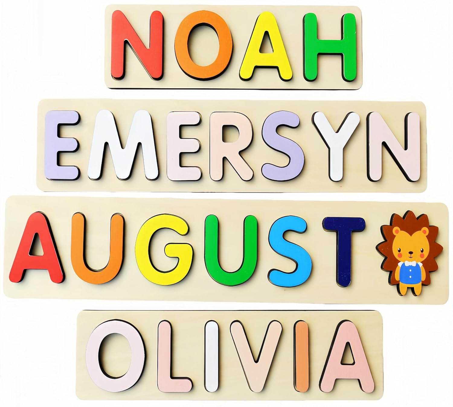 Amazon.com: Personalized wooden name puzzles for children, handmade ...