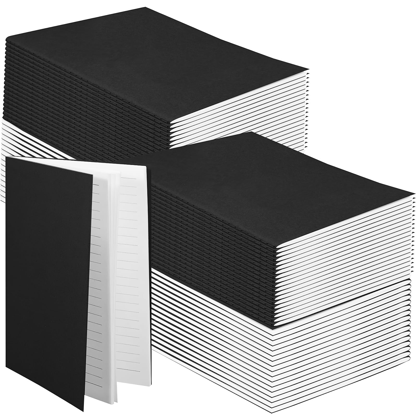 50 Pack Kraft Notebook Journals A5 Size Notebooks Bulk for Student ...