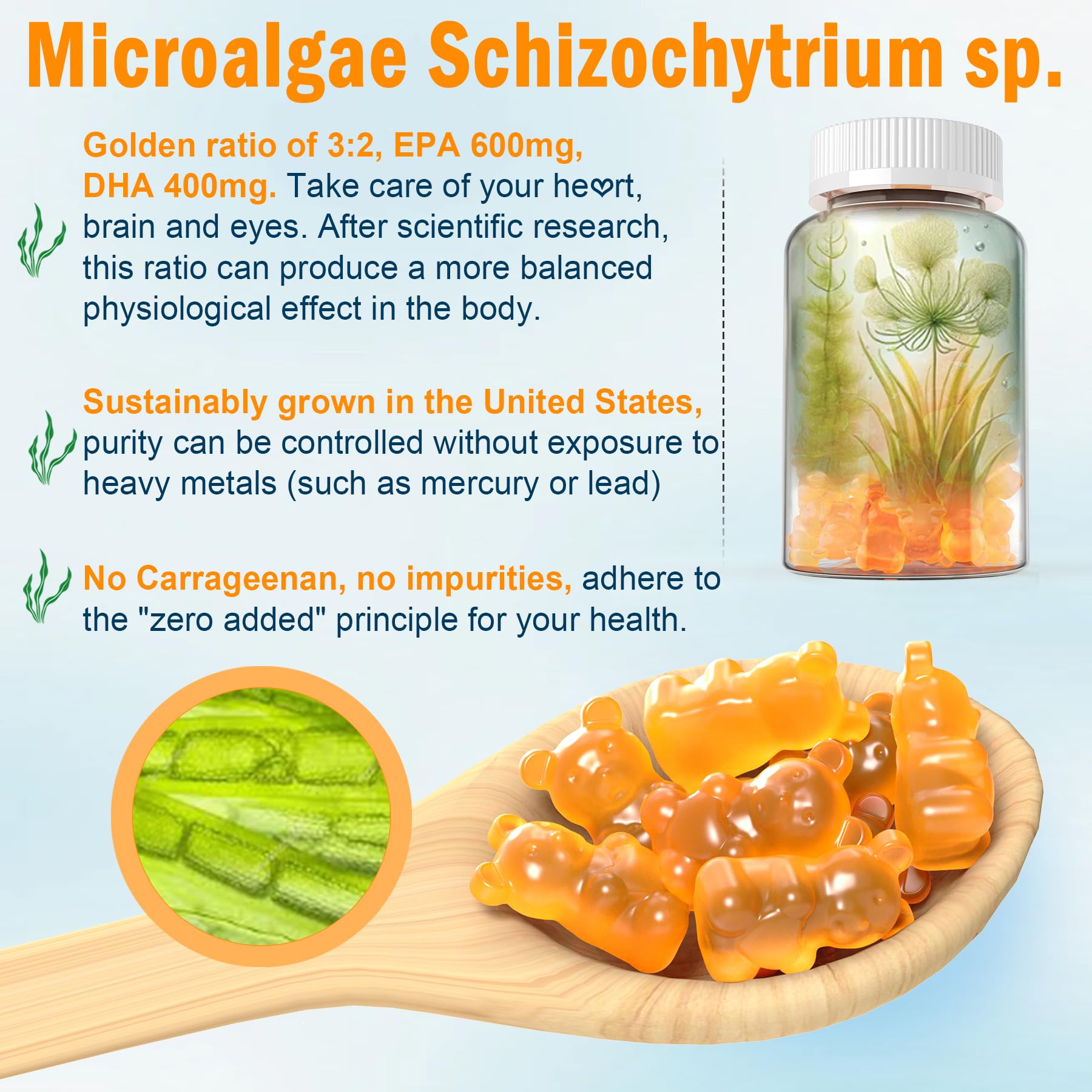 Snapklik.com : Vegan Omega 3 Gummies 1280mg - No Fish Taste - From ...