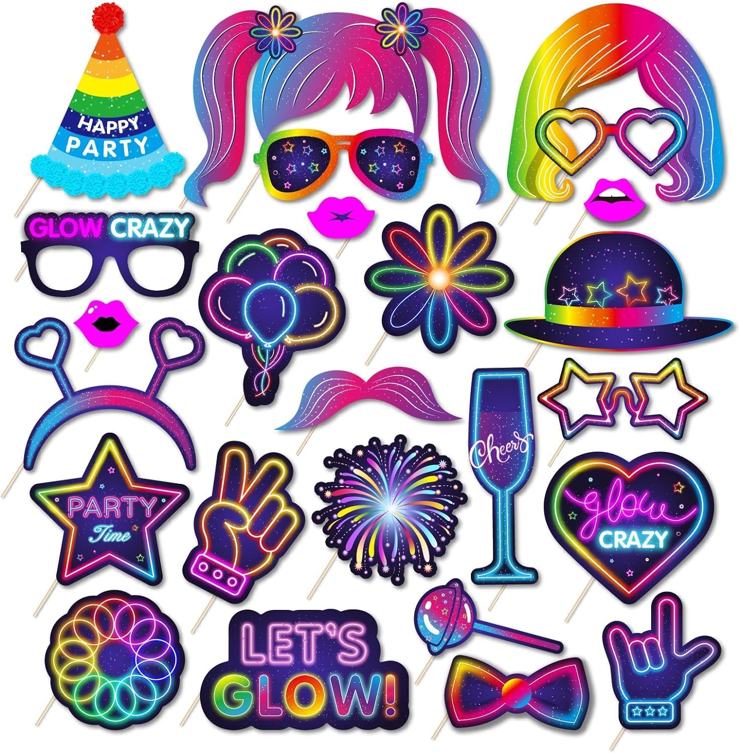 Amazon.com: Kristin Paradise 25Pcs Candy Land Photo Booth Props with ...