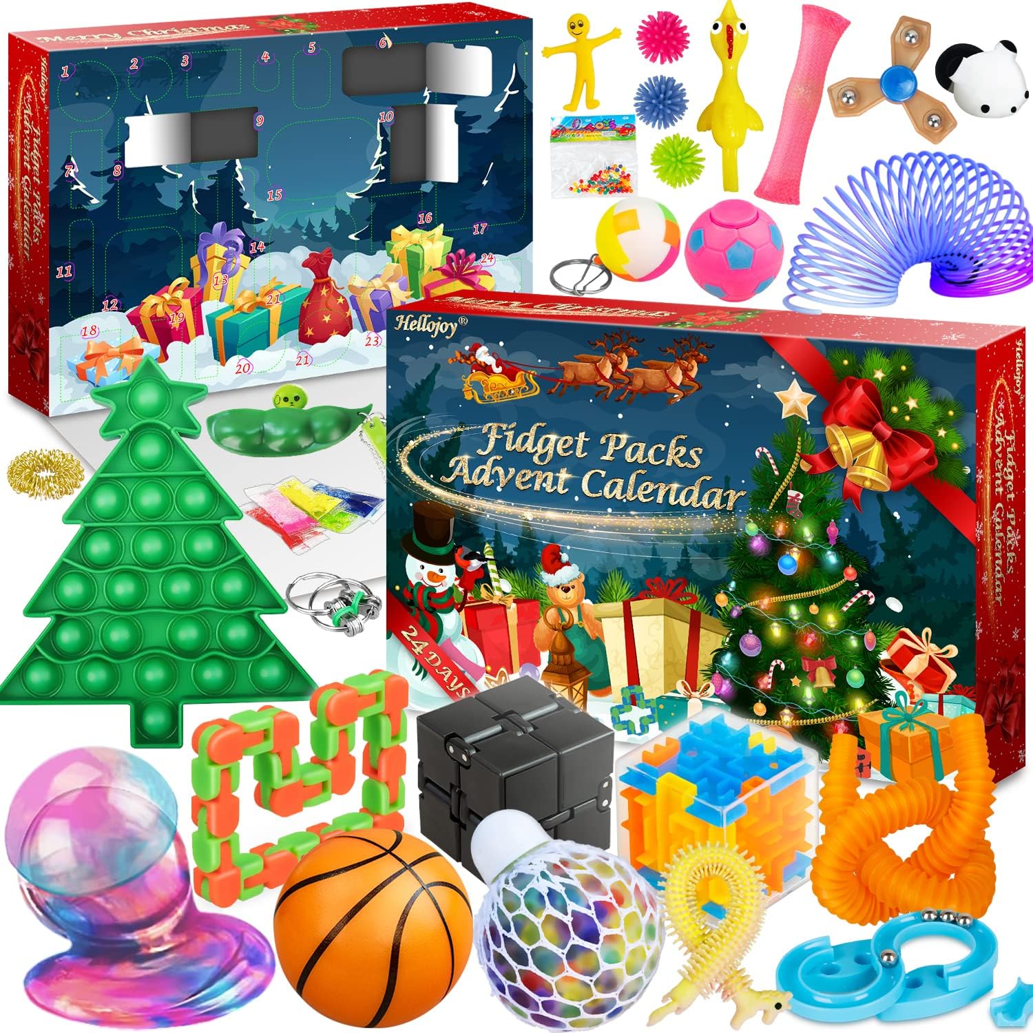 Amazon.com: HelloJoy Christmas Pop Fidgets Advent Calendar 2024 for ...