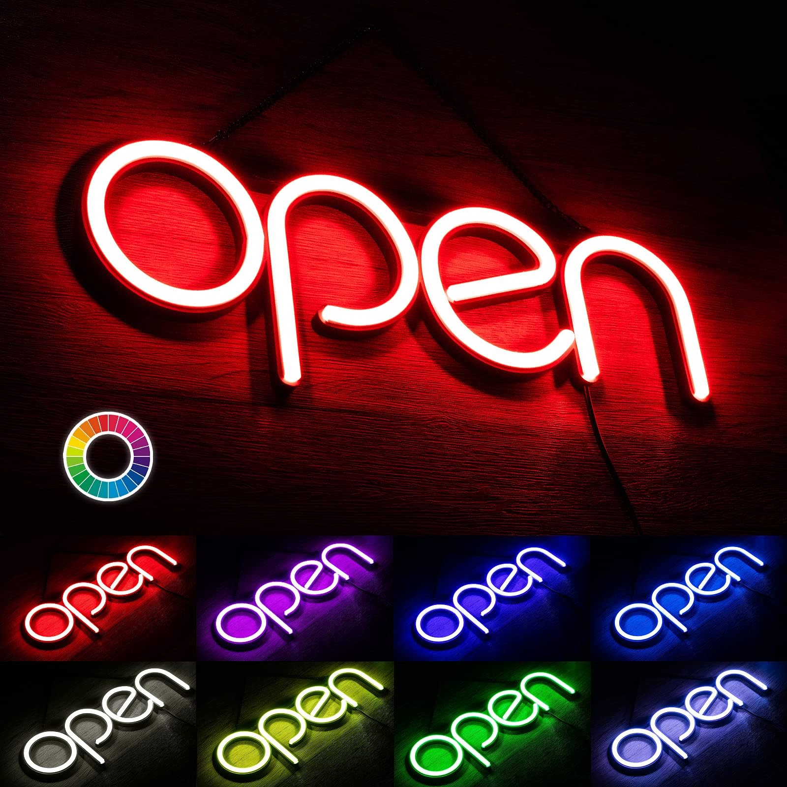 Amazon.com : Led Open Signs for Business, 16x6 inch Open Sign, Neon ...