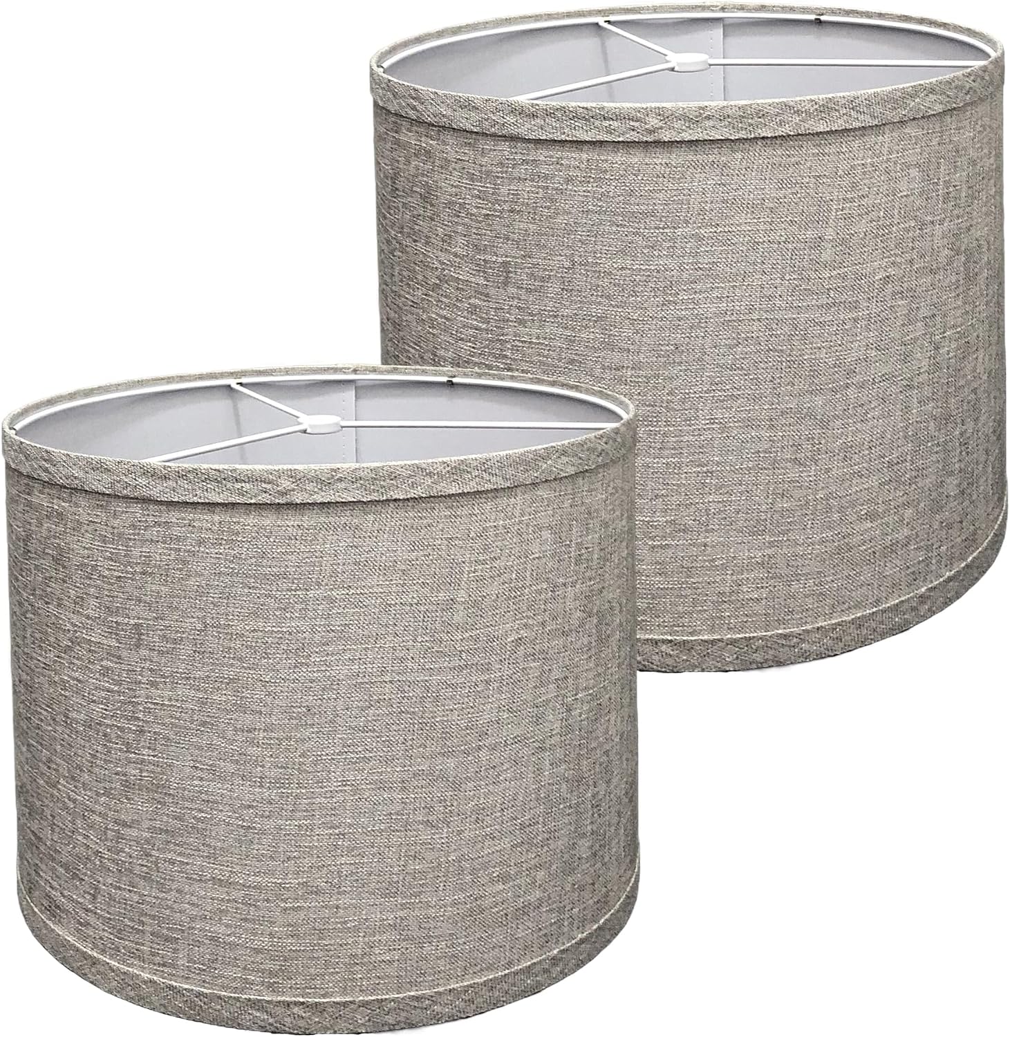 Drum Lamp Shades Set of 2,Hand Crafted Lampshades, Linen Fabric ...