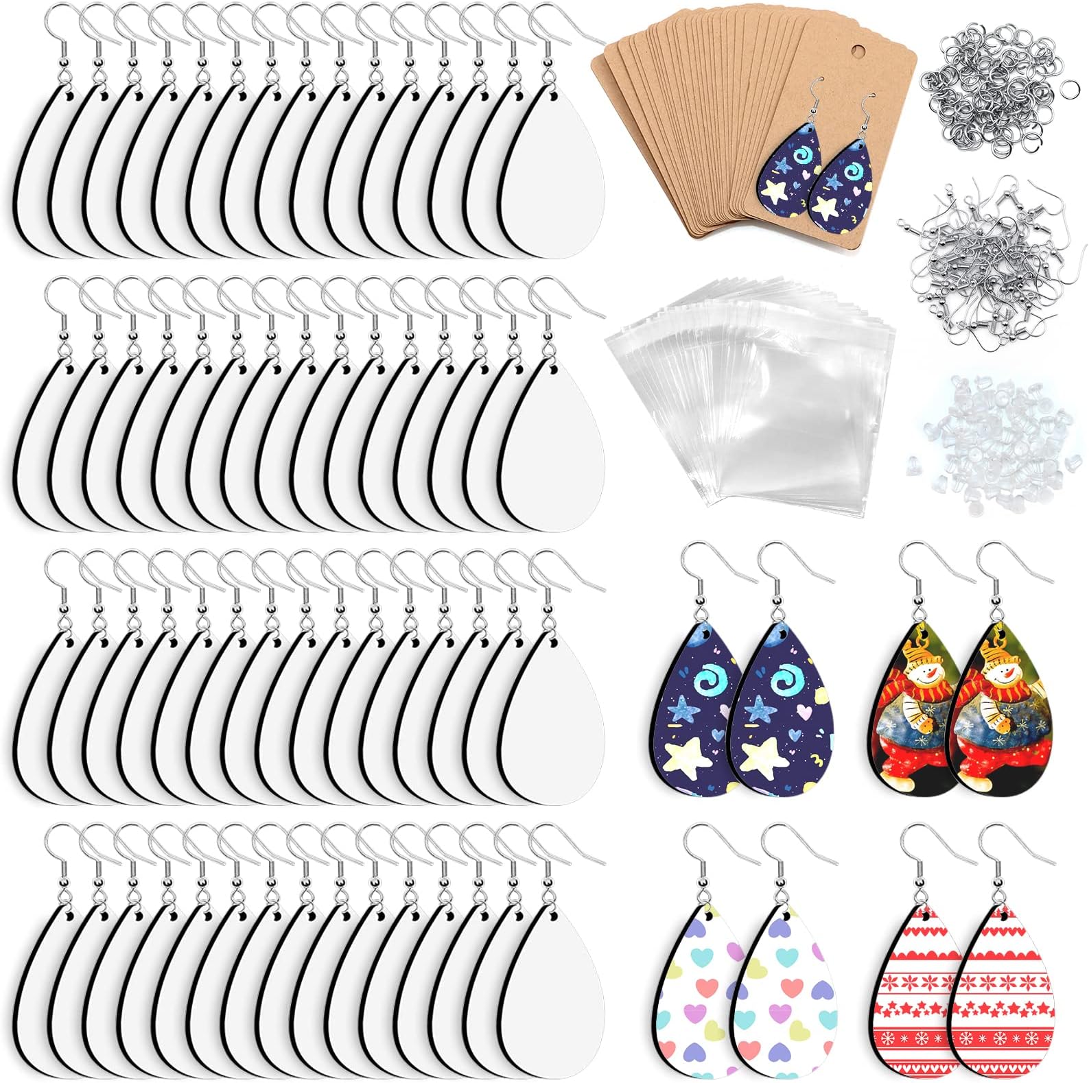 Amazon.com: ZOCONE 60 Pcs Sublimation Earrings Blank Bulk, Sublimation ...