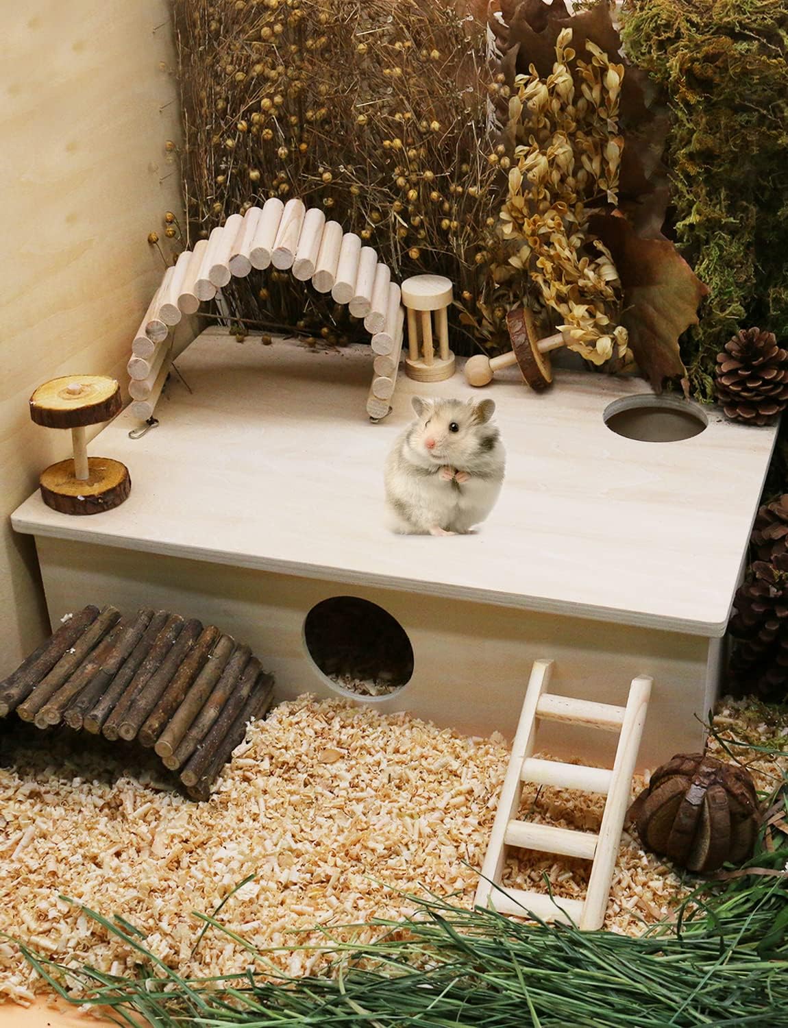 Rubor Multi-Chamber Hamster House Maze, Hamster Hideout Small Pets ...