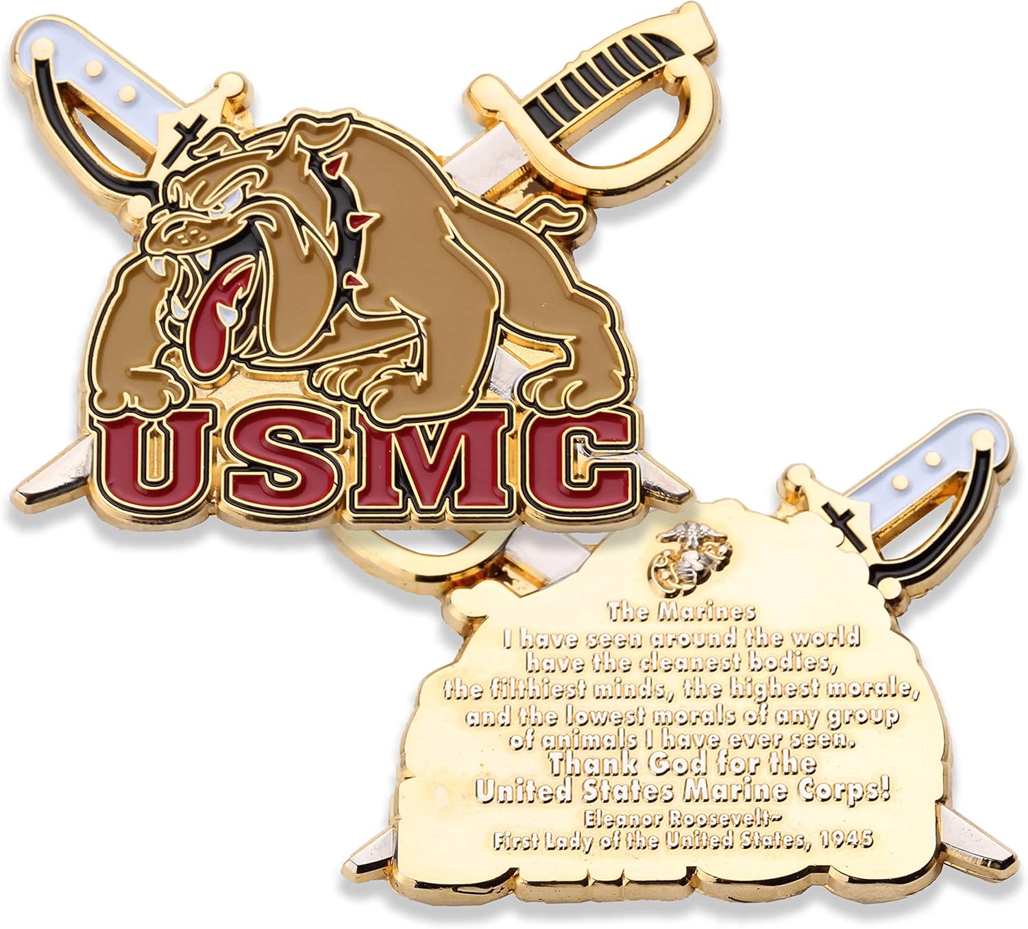 Amazon.com: USMC Mascot Crossed Swords Challenge Coin - US Marine Corps ...