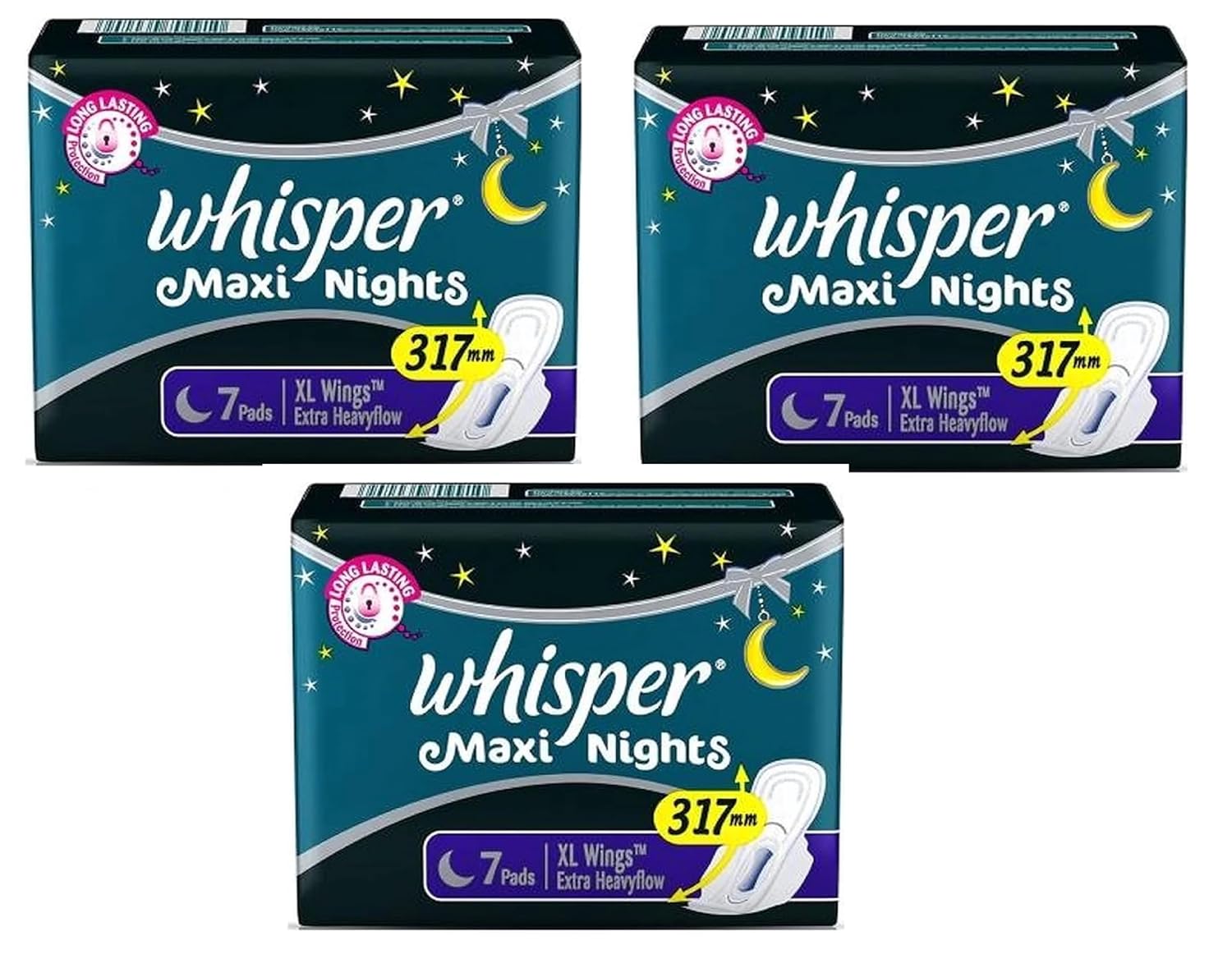 Buy WHISPER MAXI NIGHT XL 7 +7+7 PACK OF 3 Online at Low Prices in ...