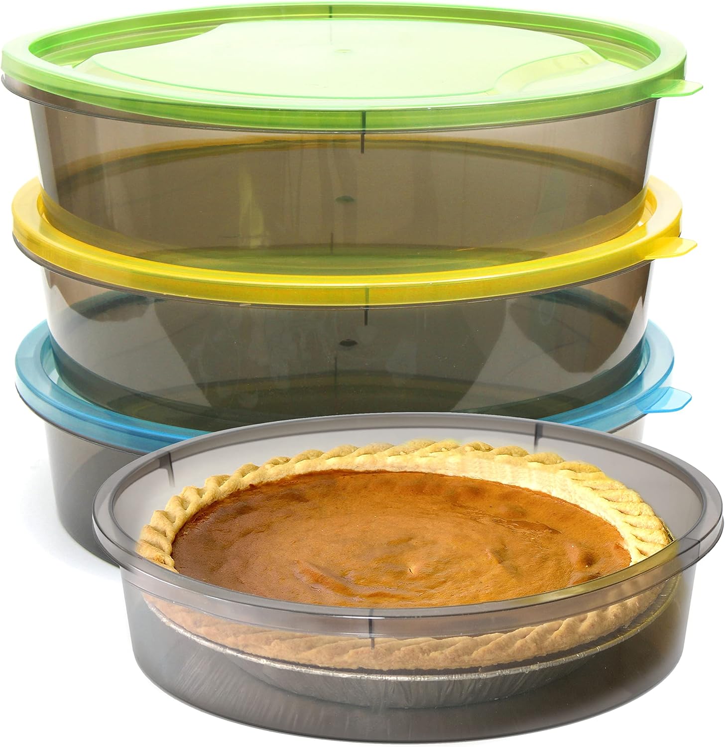 Youngever 3 Pack Pie Containers, Plastic Food Storage Containers, Fresh ...
