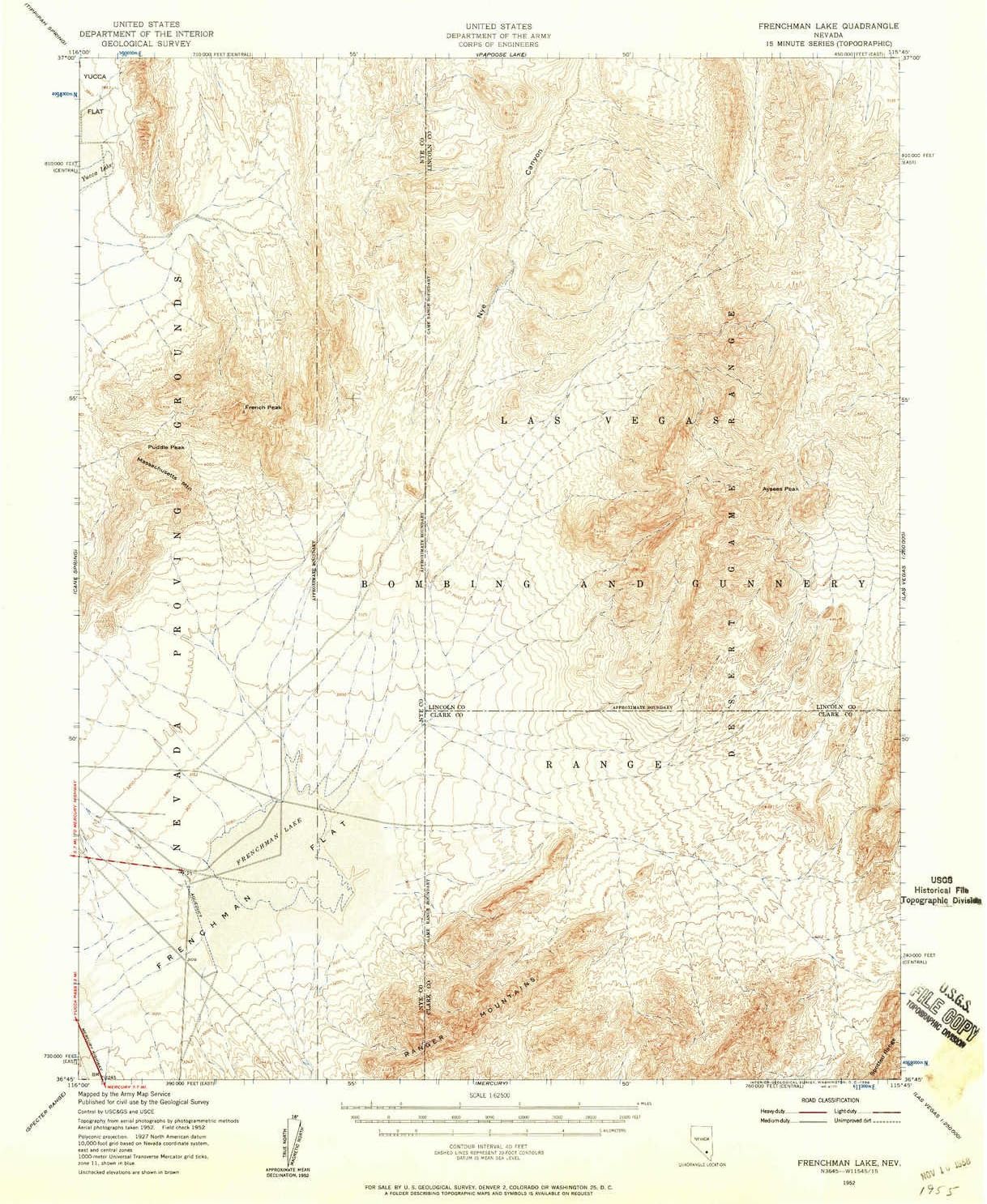 Amazon.com: YellowMaps Frenchman Lake NV mapa topo, Escala 1:62500, 15 ...