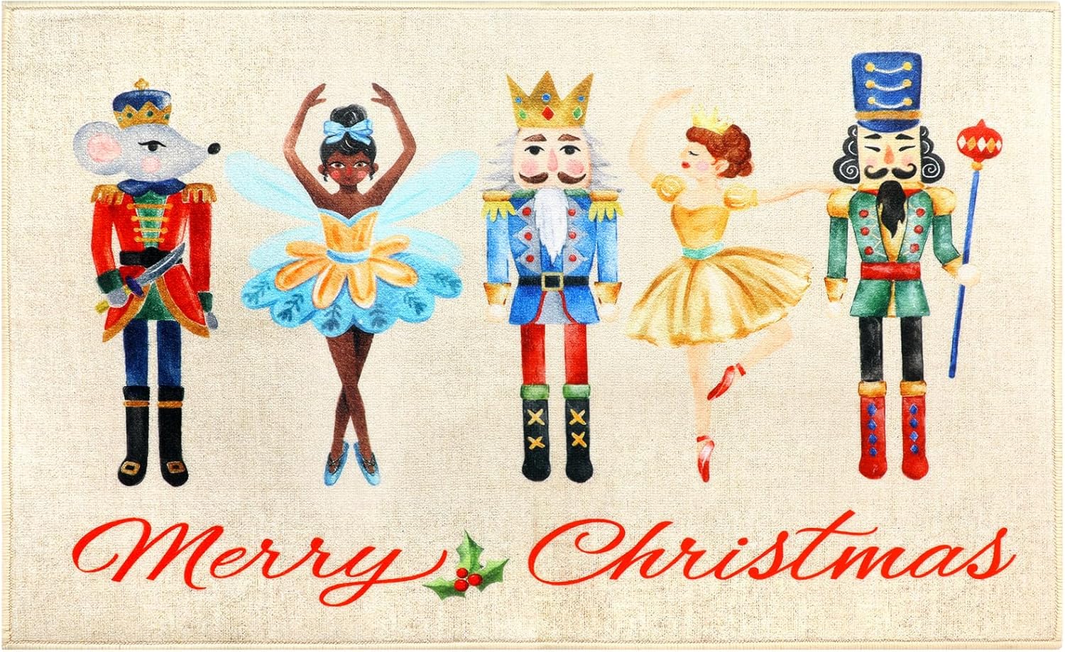 Amazon.com: Timgle Nutcracker Christmas Doormat Merry Christmas Decor ...