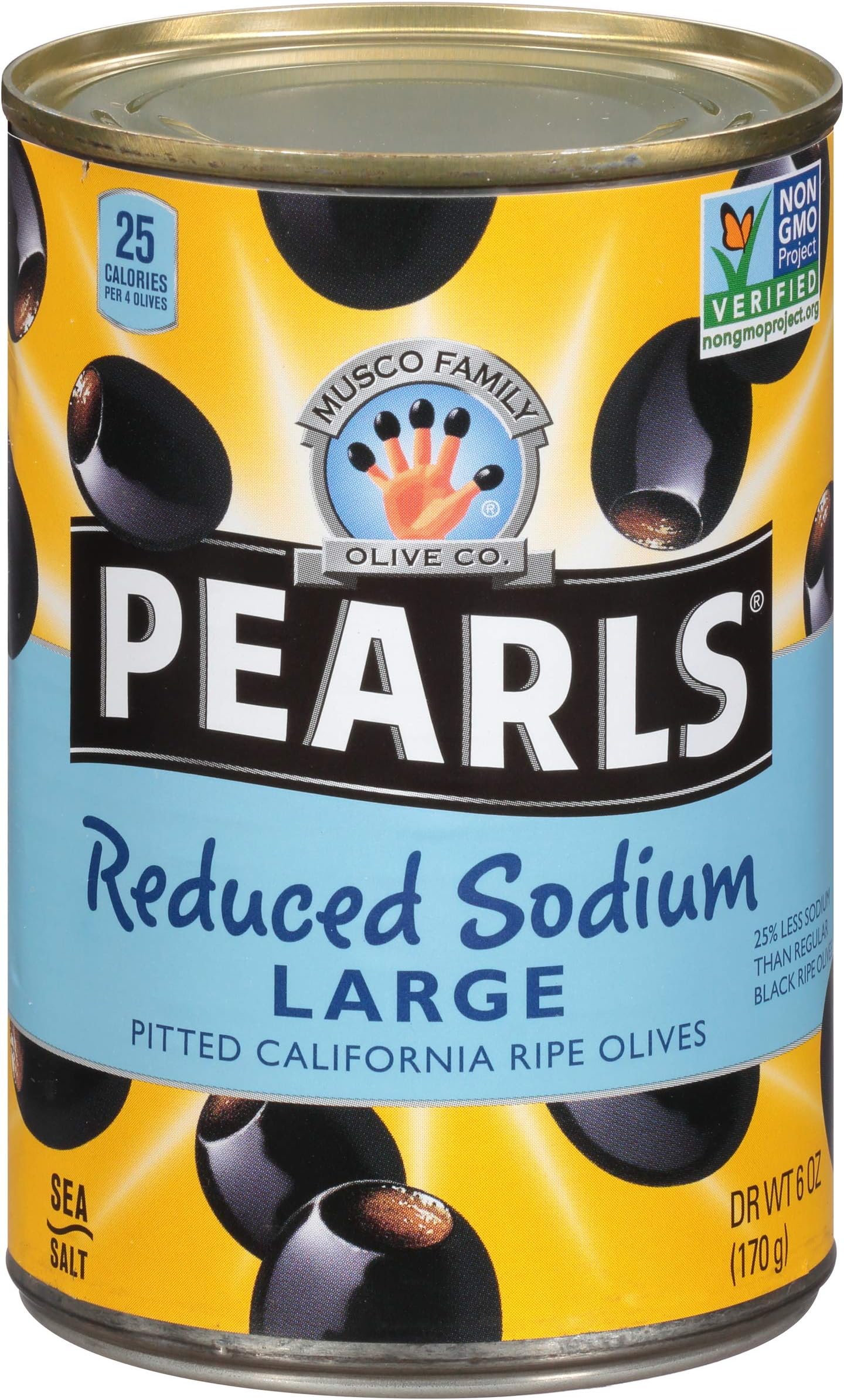 Amazon.com : Pearls, Ripe Pitted, Extra-Large Black Olives, 6 oz, 8 ...