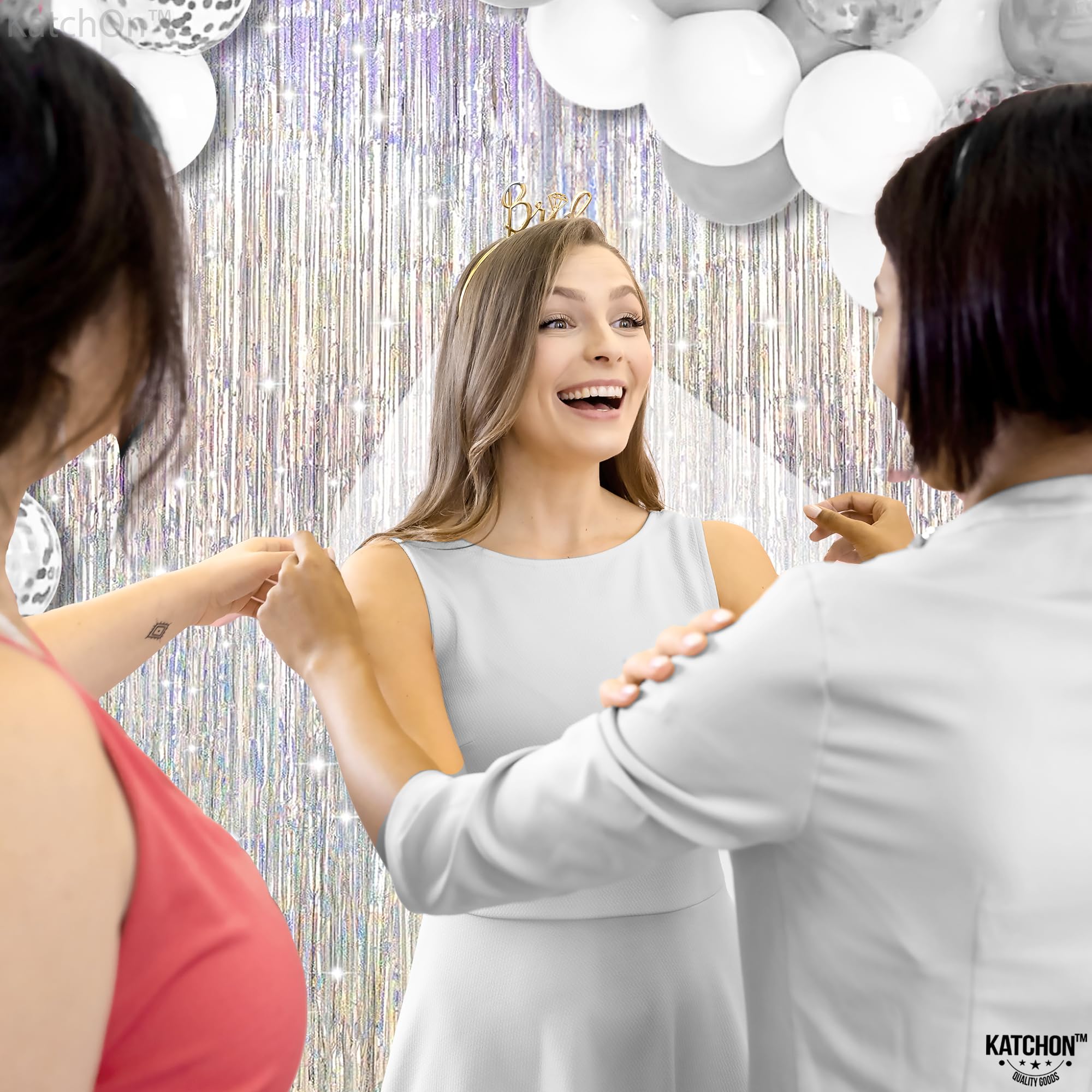 Snapklik.com : Iridescent Silver Backdrop Curtain - XtraLarge, 32x8 ...