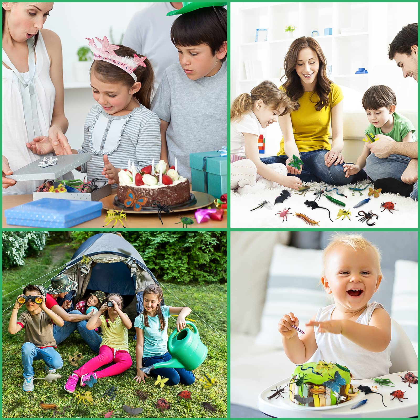 Buy 43 Pack Bug Toys Fake Plastic Bugs and Insects for Kids Toddler ...