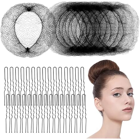Amazon.com: 50 Pcs Hair Nets for Buns - 20 Inches Invisible Elastic ...
