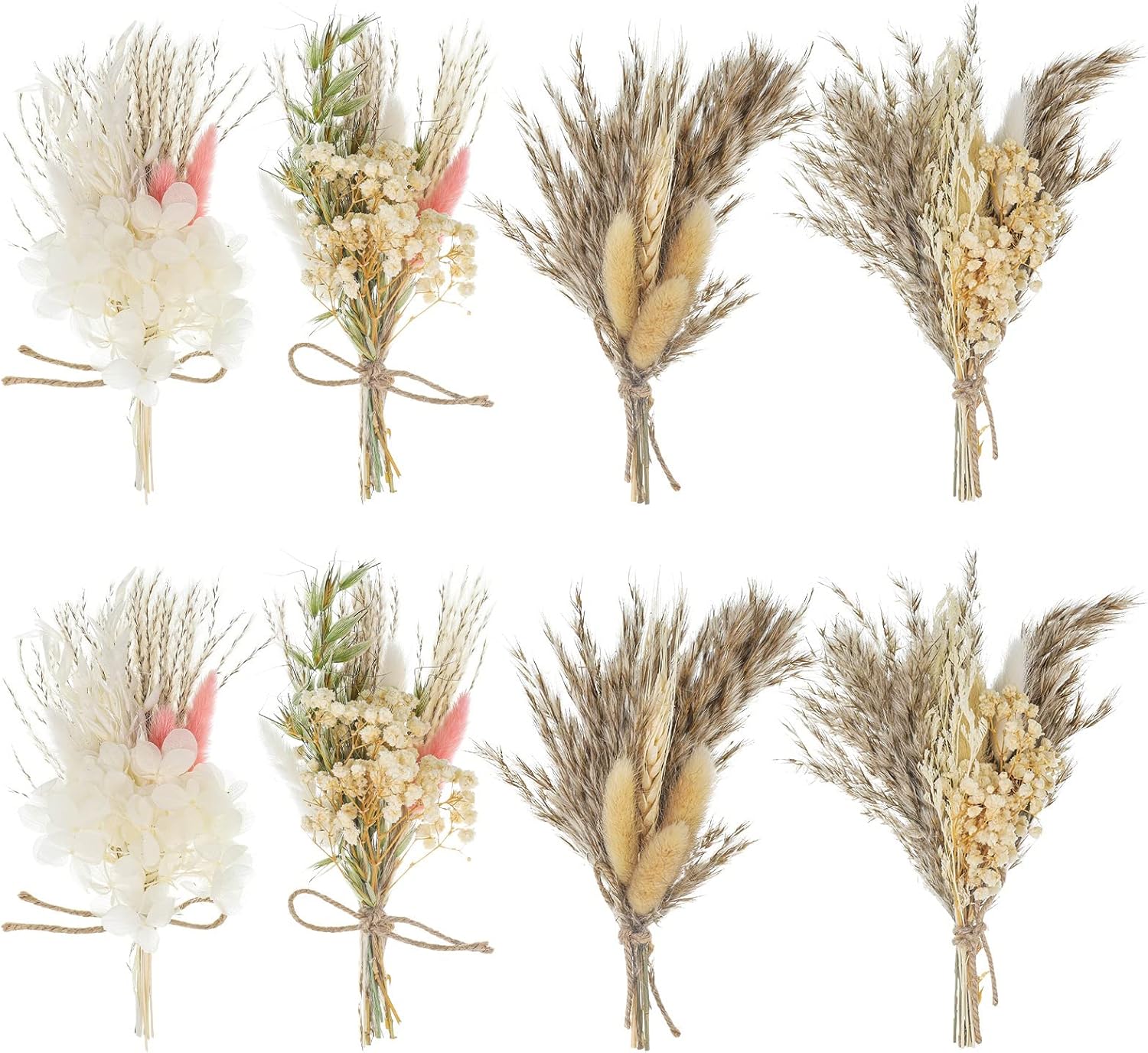 Amazon.com: Chenkaiyang Mini Dried Flowers Bouquet Set of 8, Boho ...