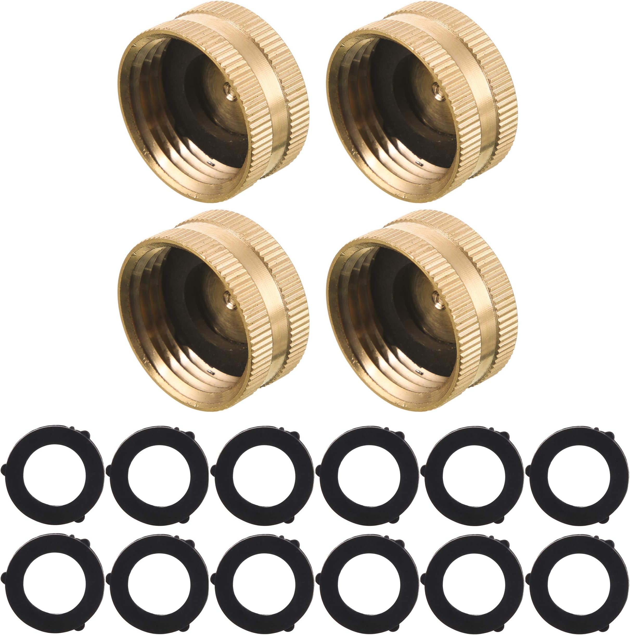 M MINGLE Garden Hose Female End Cap, Brass Spigot Cap, 3/4 Inch, 4-Pack ...