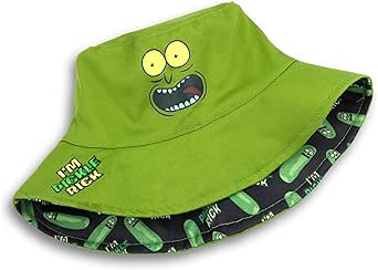 Rick and Morty Reversible Bucket Hat | Green Pickle Rick Print | Sun ...
