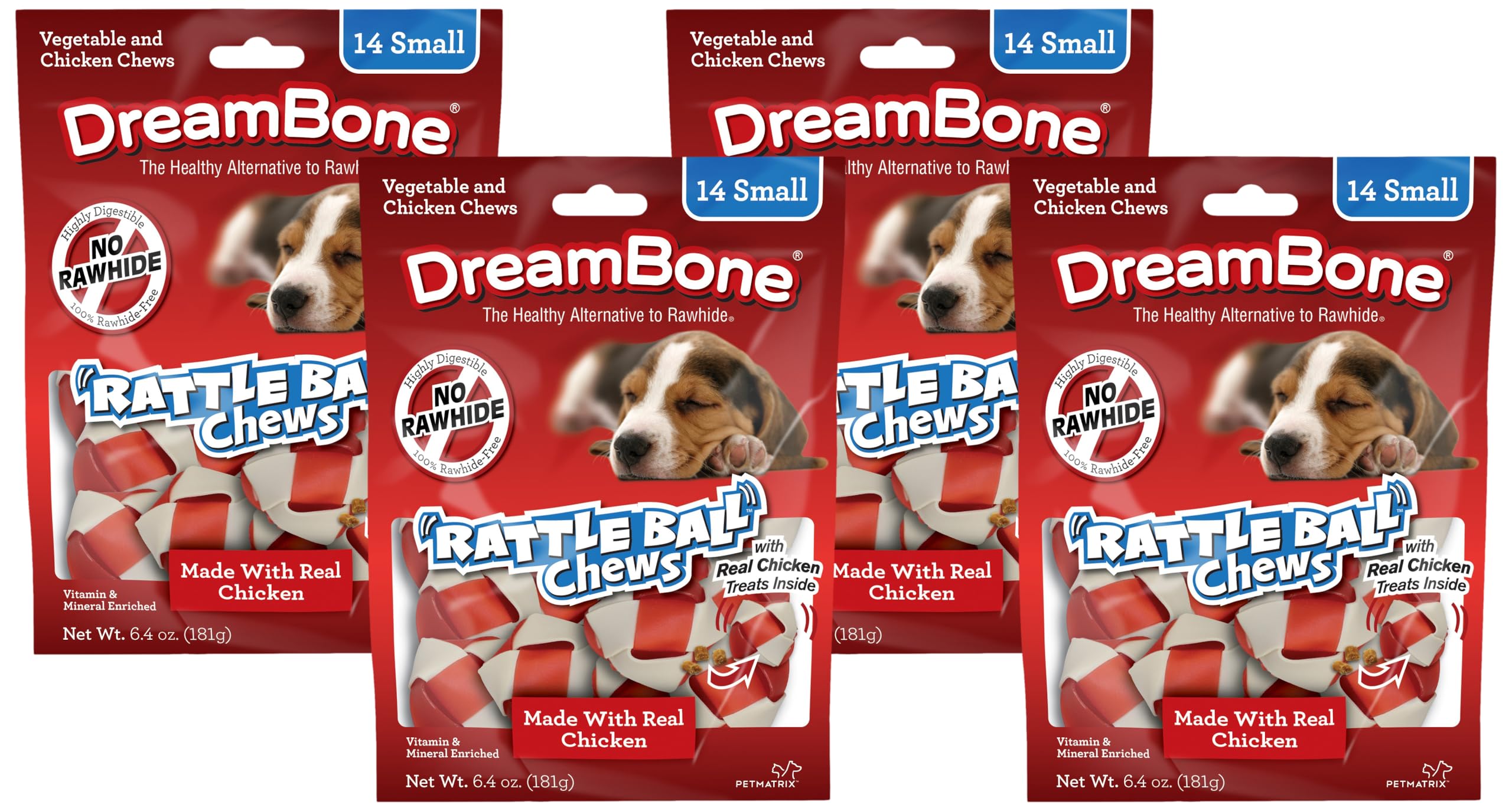 Amazon.com: DreamBone RattleBall Small Chews 14 Count, Rawhide-Free ...