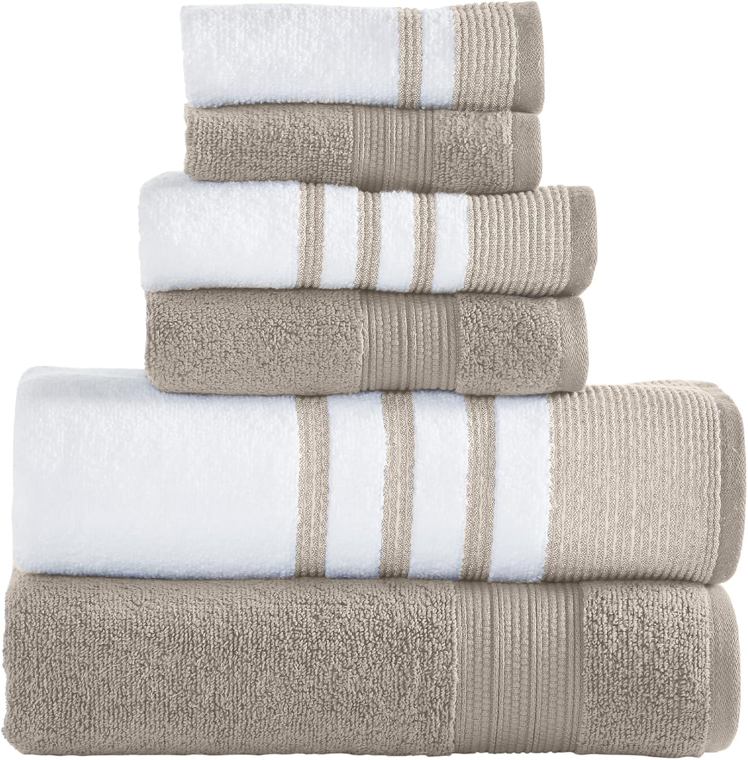Amazon.com: Modern Threads 6 Piece Set, 2 Bath Towels, 2 Hand Towels, 2 ...