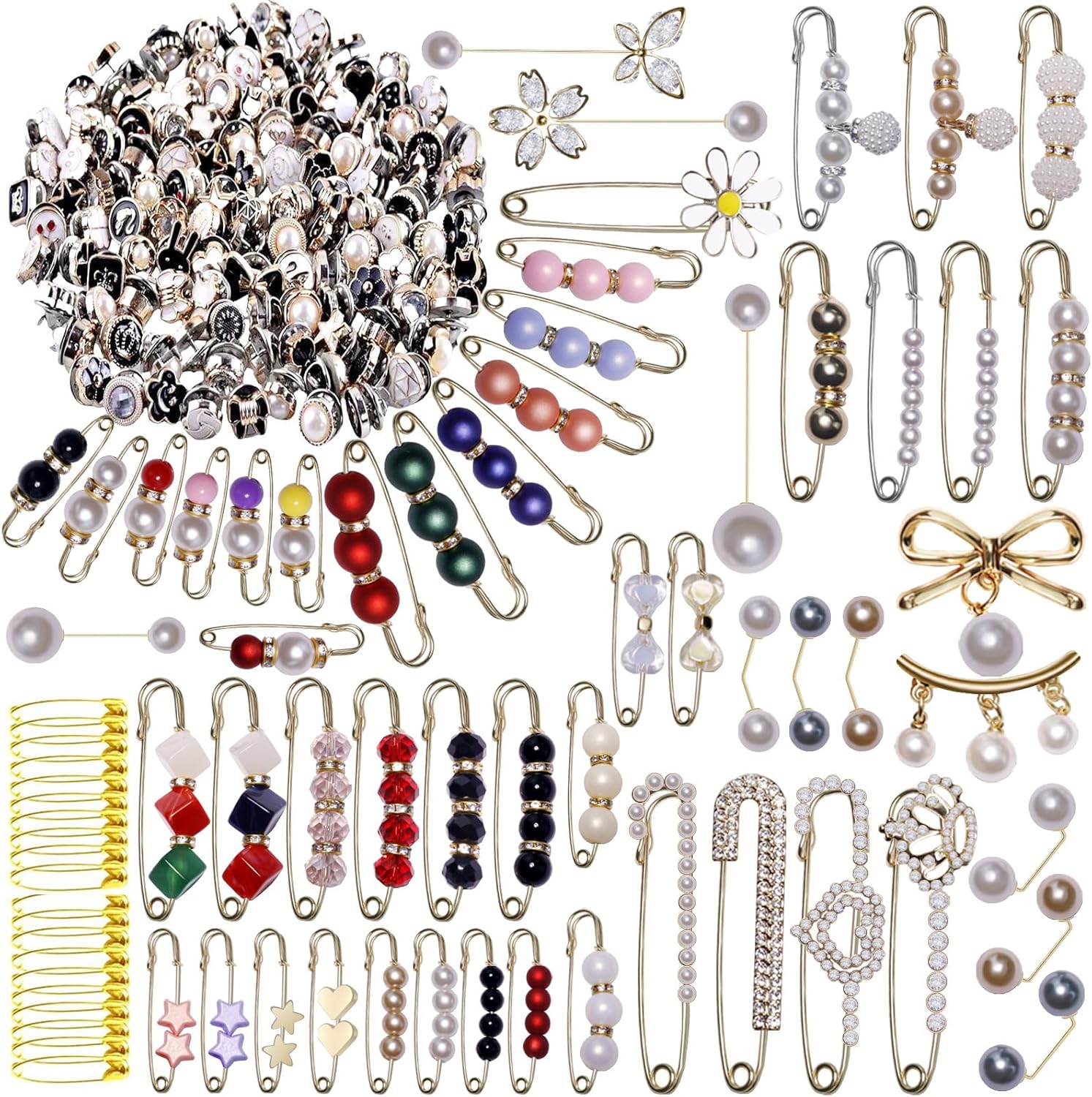 Amazon.com: 164 Pcs Brooches and Pins for Women, Pearl Brooch Pins ...