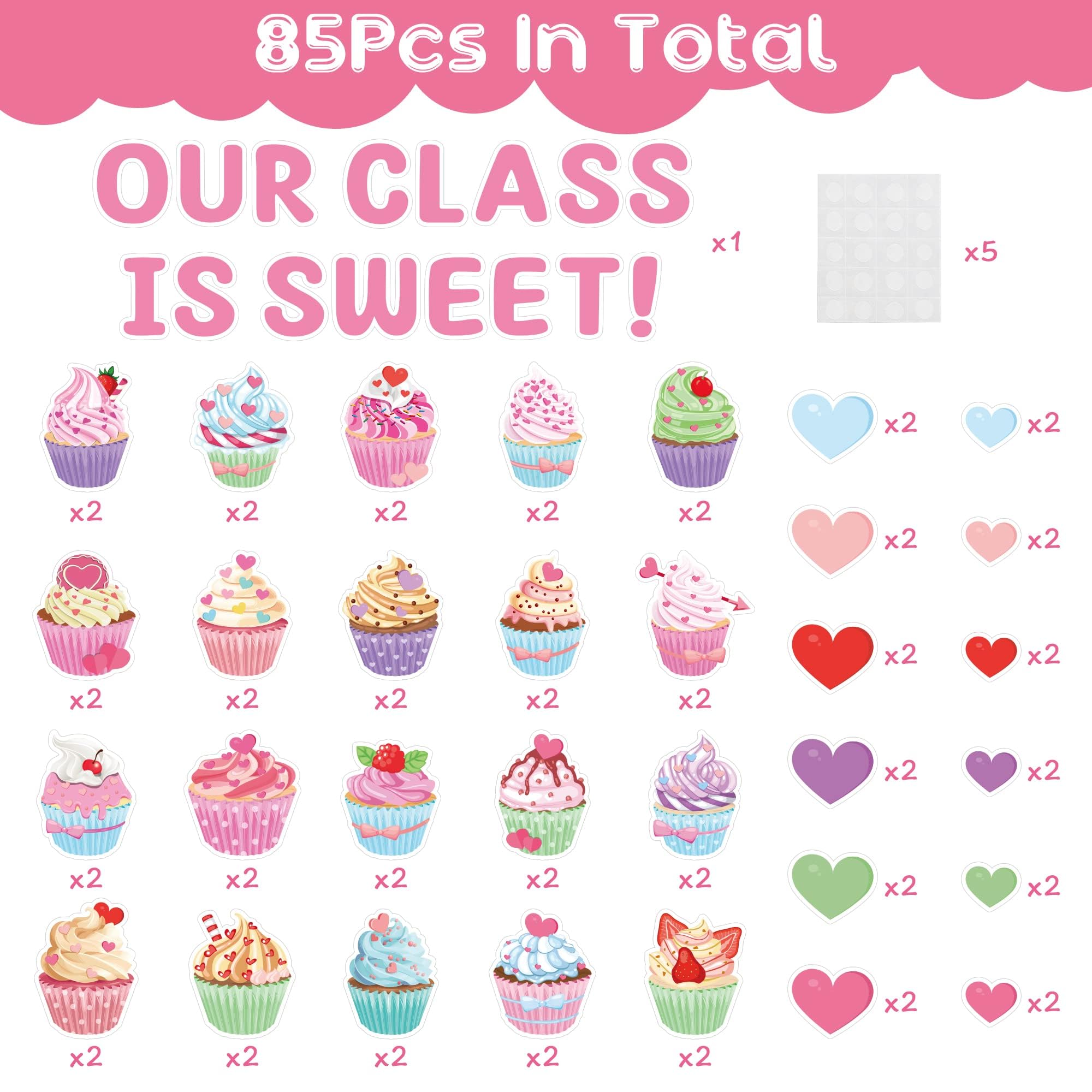 Snapklik.com : Valentines Day Cupcake Bulletin Board Cutouts Classroom ...