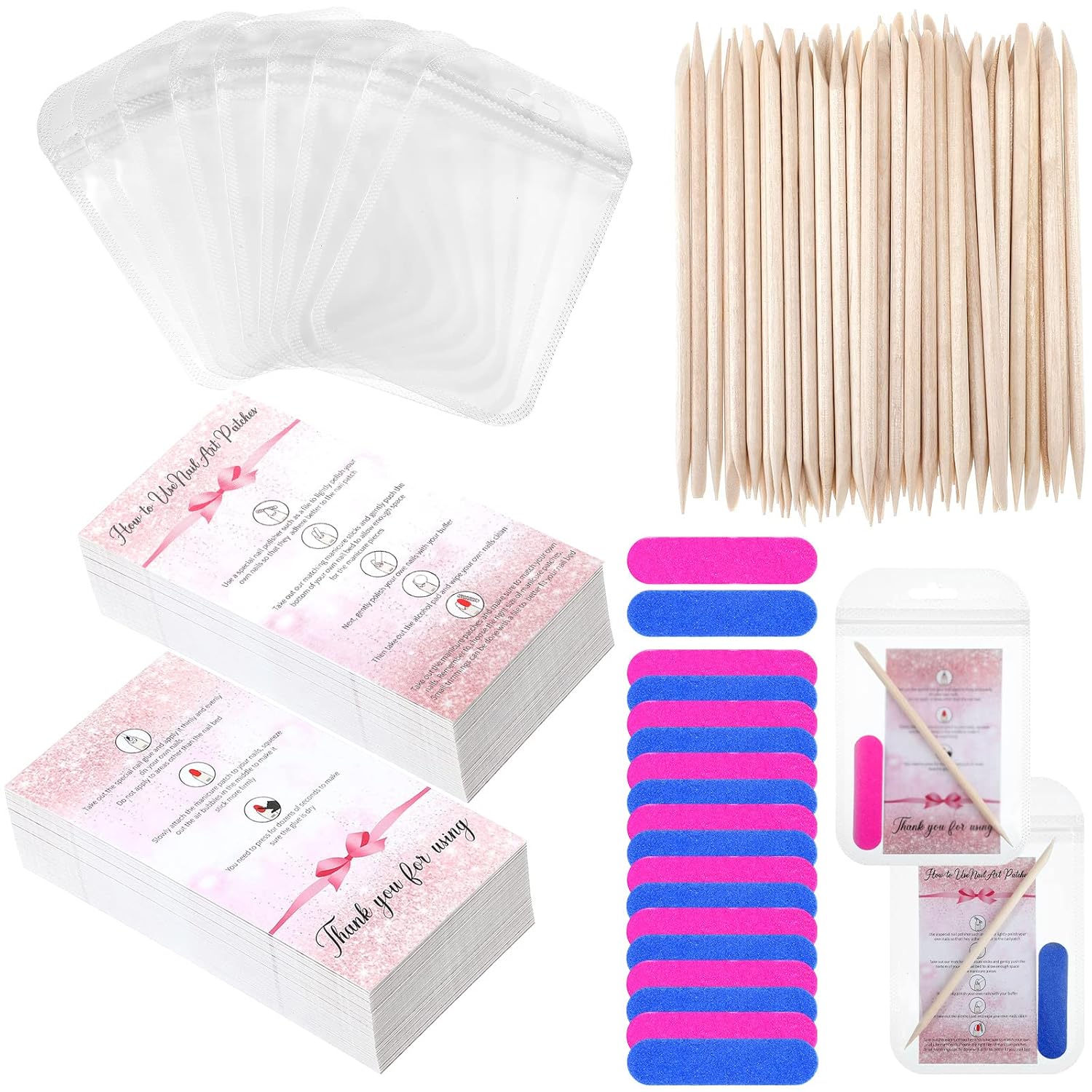 240 Pcs Press on Nail Packaging Set, 60 Pieces Resealable Smell Proof ...