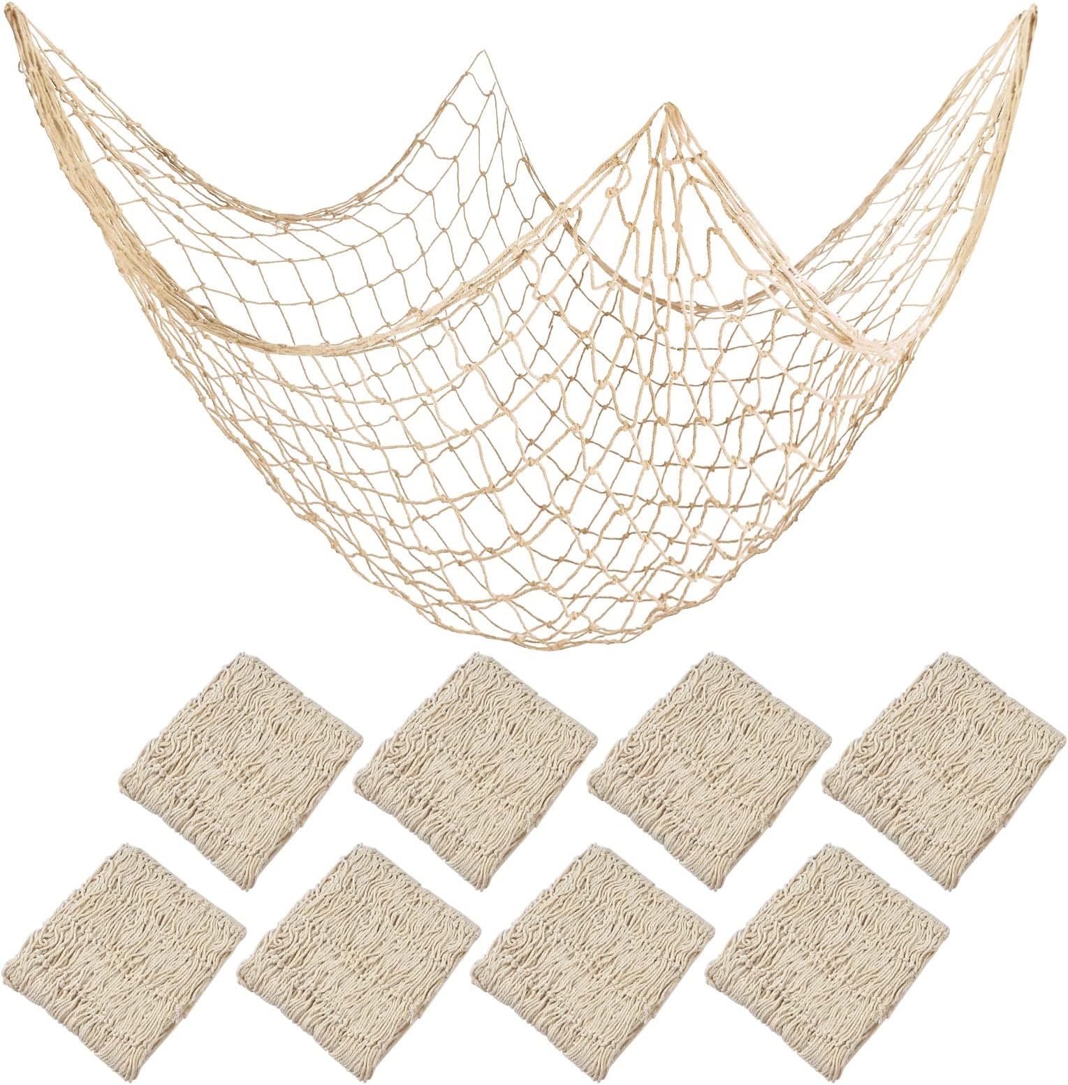 Amazon.com: 16 Pieces Natural Fish Net Decoration 80" x 40", Wall ...