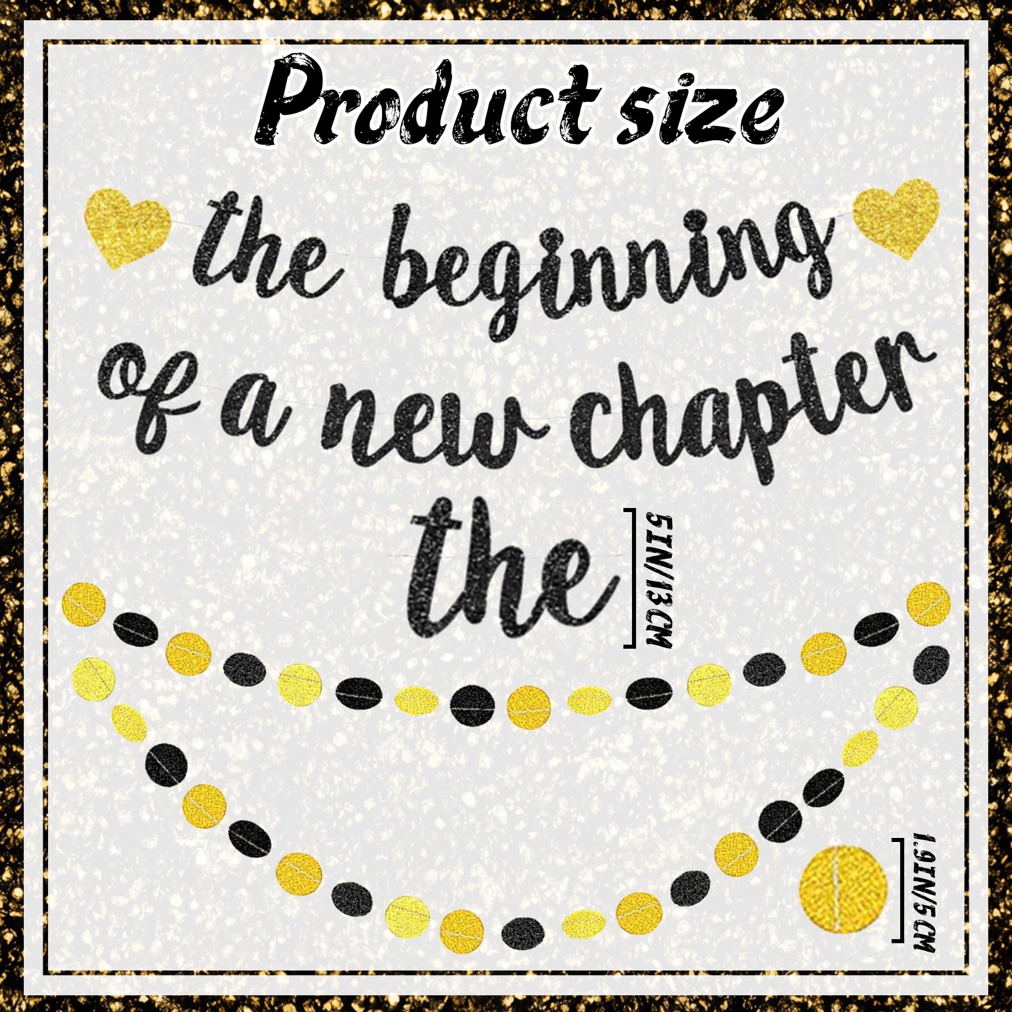 The Beginning of a New Chapter Banner – Black and Gold Garland Banners ...