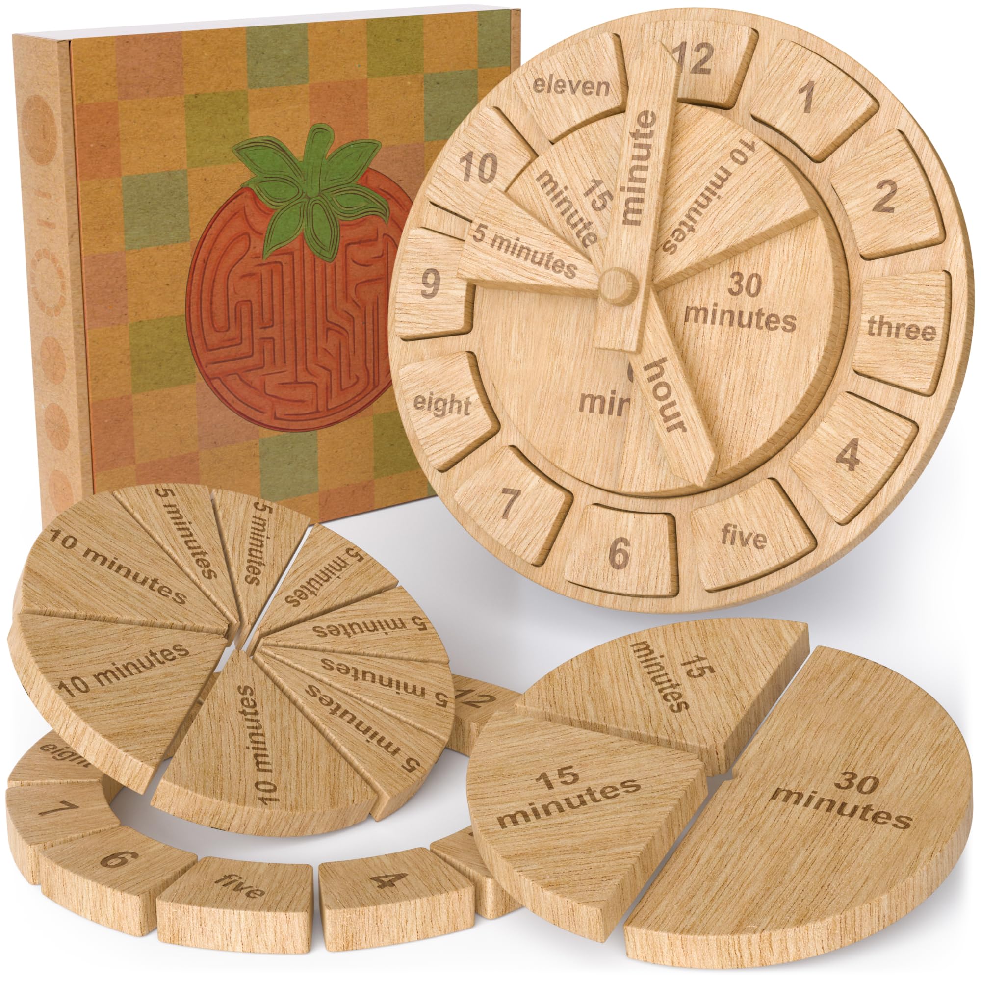 Amazon.com: Tomaze Montessori Wooden Toy Clock - Kids' Educational Kit ...