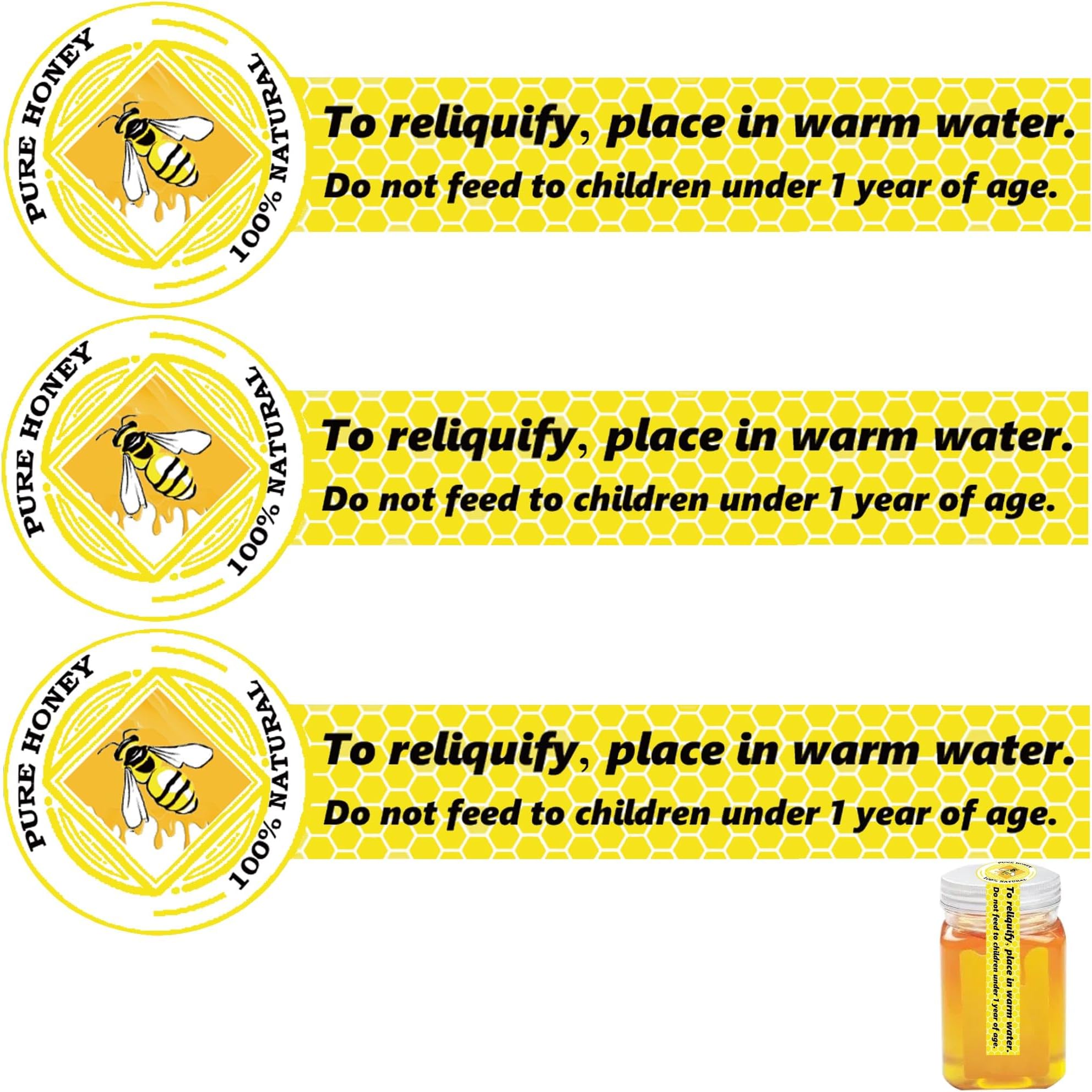 Tamper Proof Pure Honey Stickers 1.5 x 4 Inches Tamper Evident Seals ...