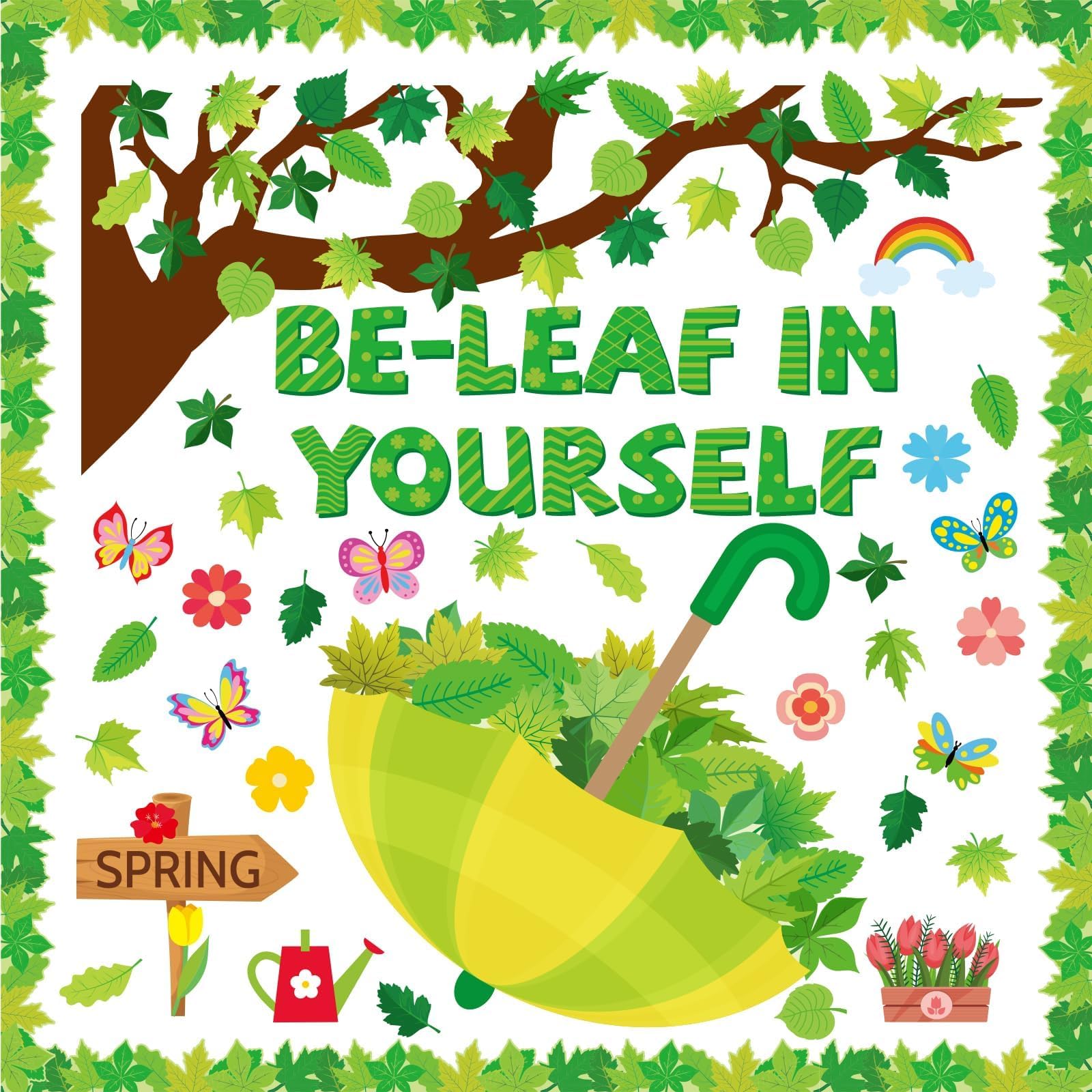 Amazon.com: Relithick Spring Tree Decorations for Classroom Bee Leaf in ...