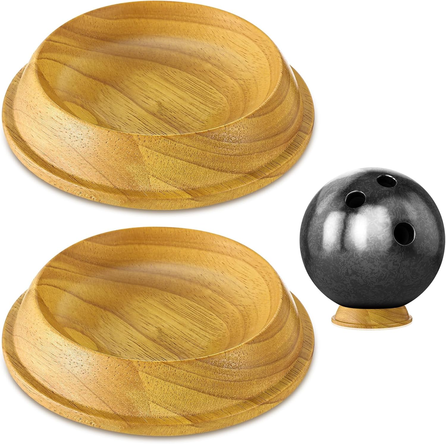 Amazon.com: AceOrbit 2 Pcs Solid Hardwood Bowling Ball Cup, Holds ...