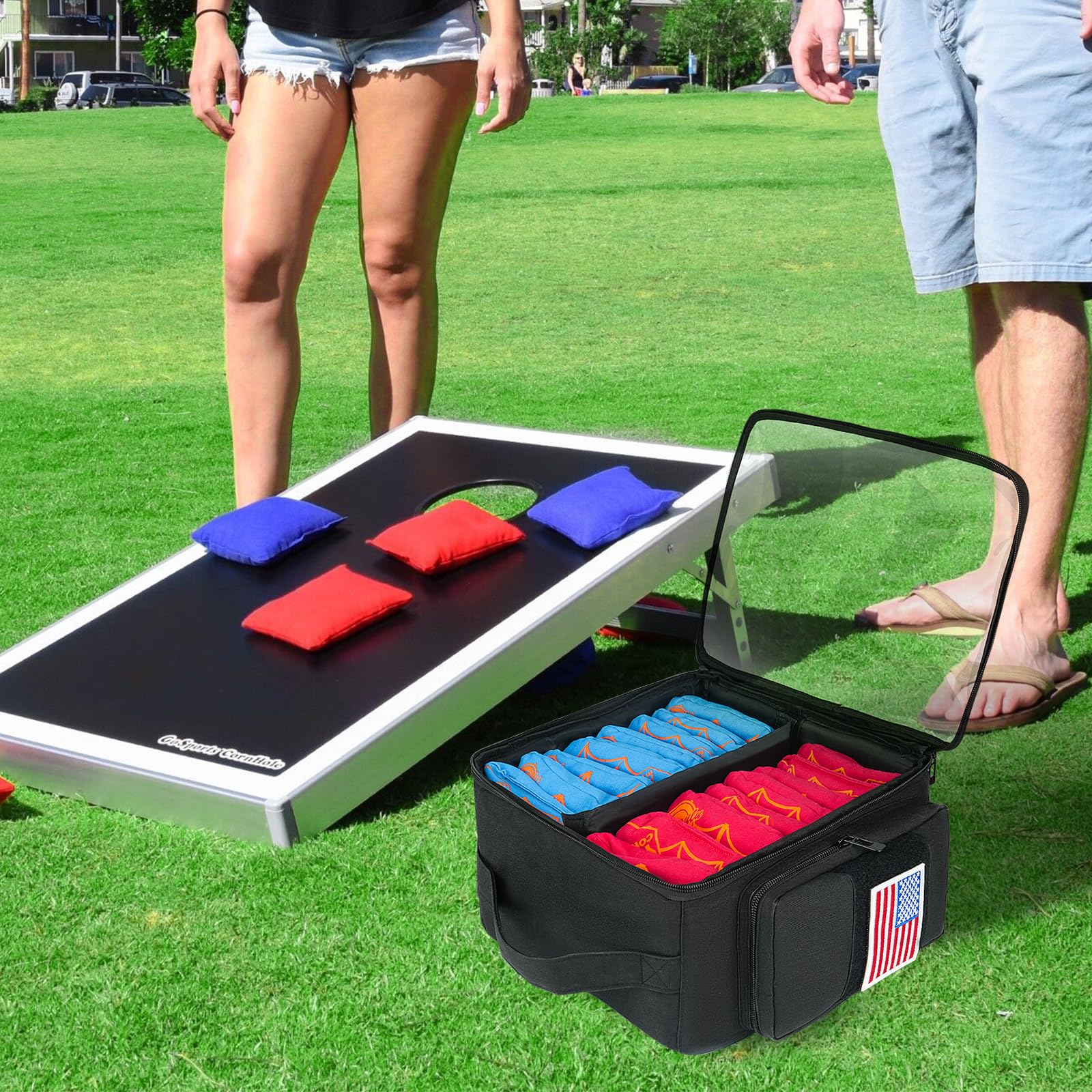 Snapklik.com : Jaffzora Cornhole Bag Carry Case Holds Set Of 8 ...