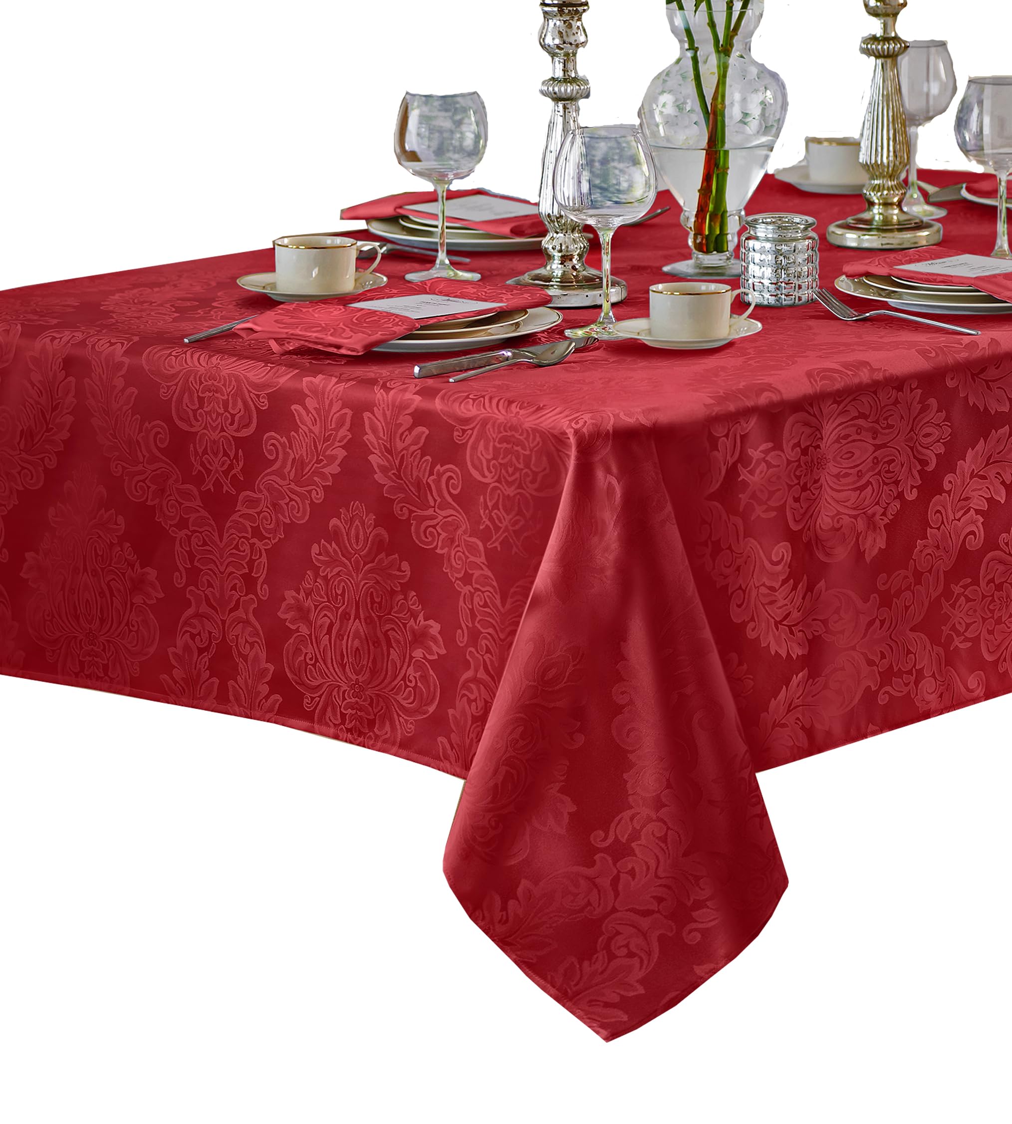 Amazon.com: Newbridge Barcelona Luxury Damask Fabric Tablecloth, 100% ...