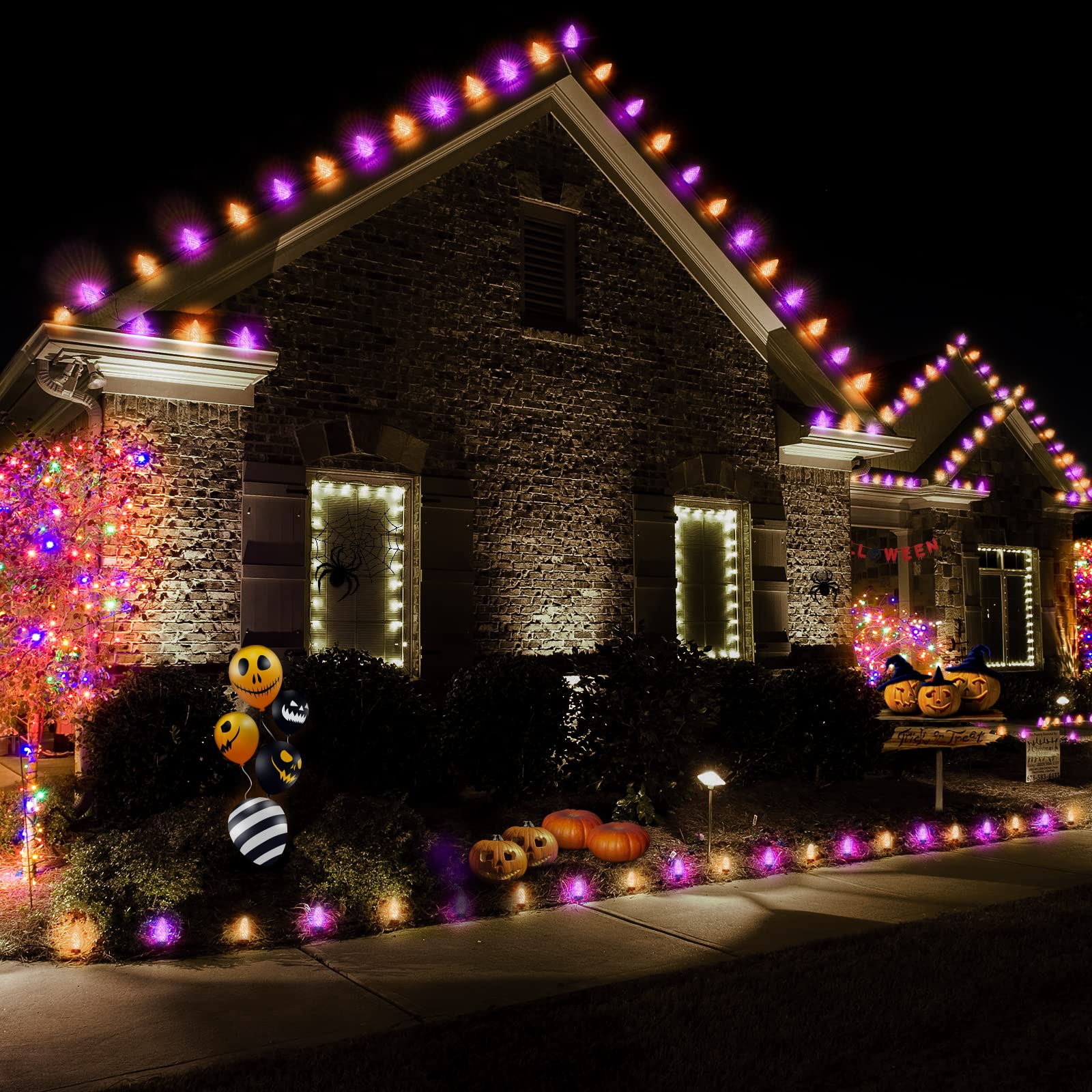 Snapklik.com : Anycosy Halloween Lights, 32.8 Ft 50 LED C9 Halloween ...