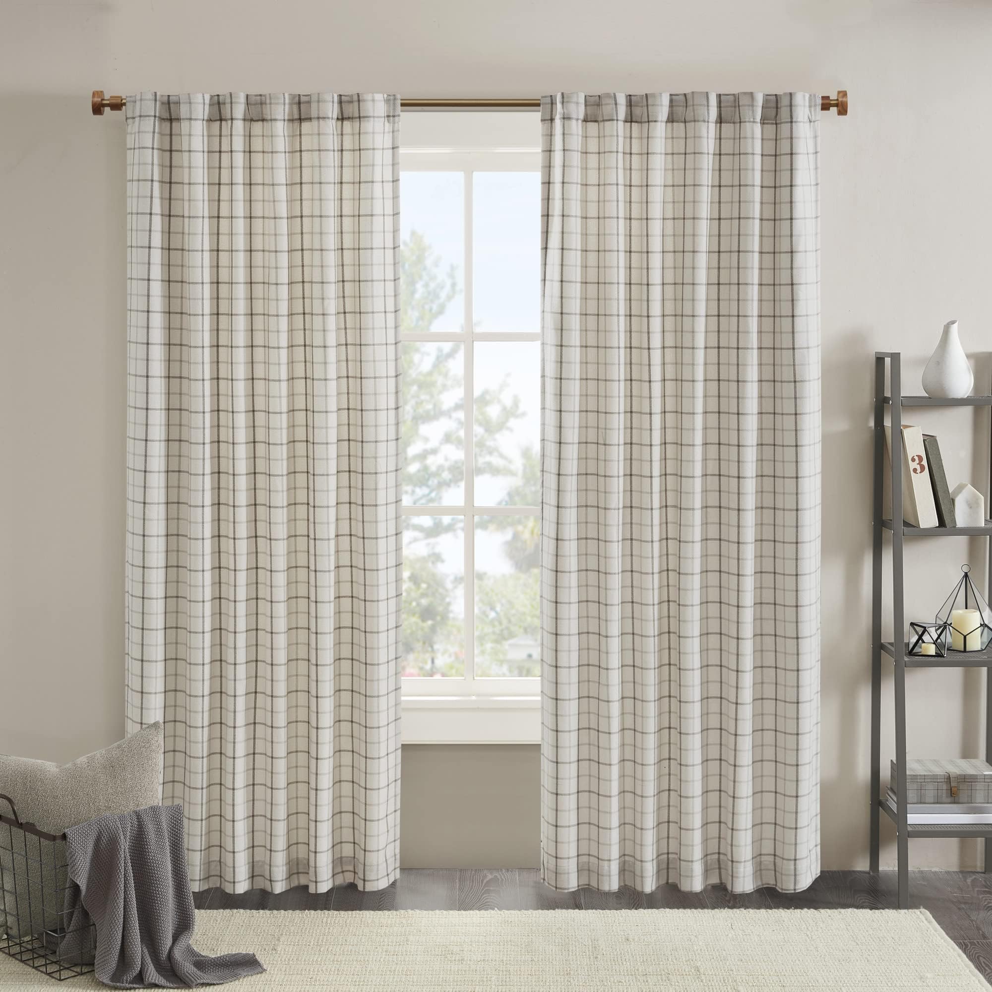 Madison Park Anaheim Cabin Plaid Curtain Window, Thermal Insulated ...