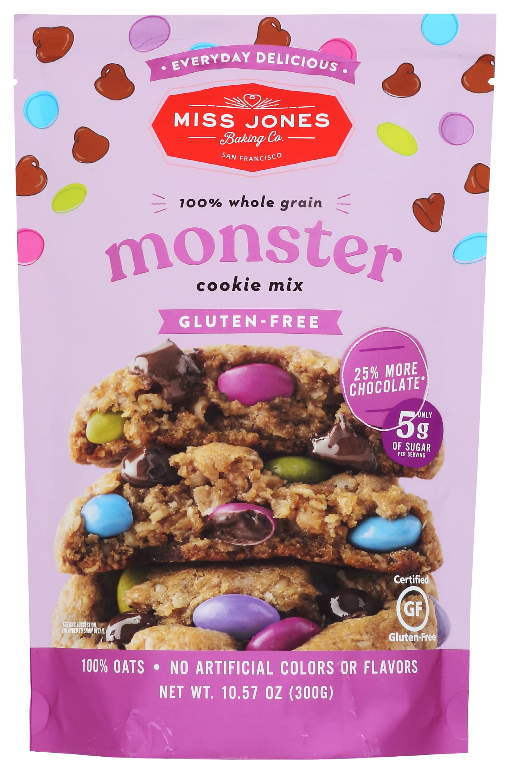 Amazon.com : Miss Jones Baking Co. 100% Whole Grain Monster Cookie Mix ...