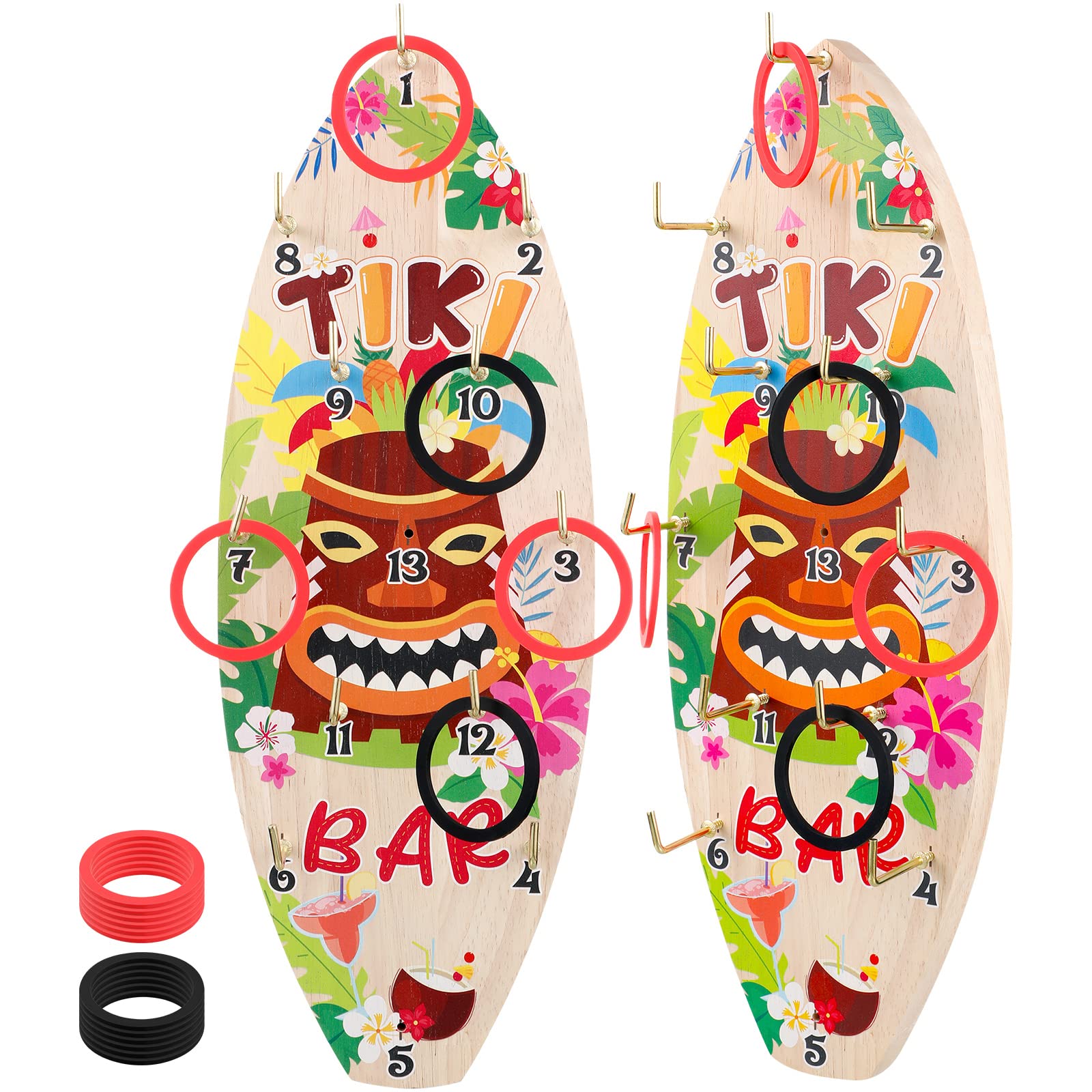 Jexine Tiki Bar Ring Toss Games for Kids Luau Party Decorations ...