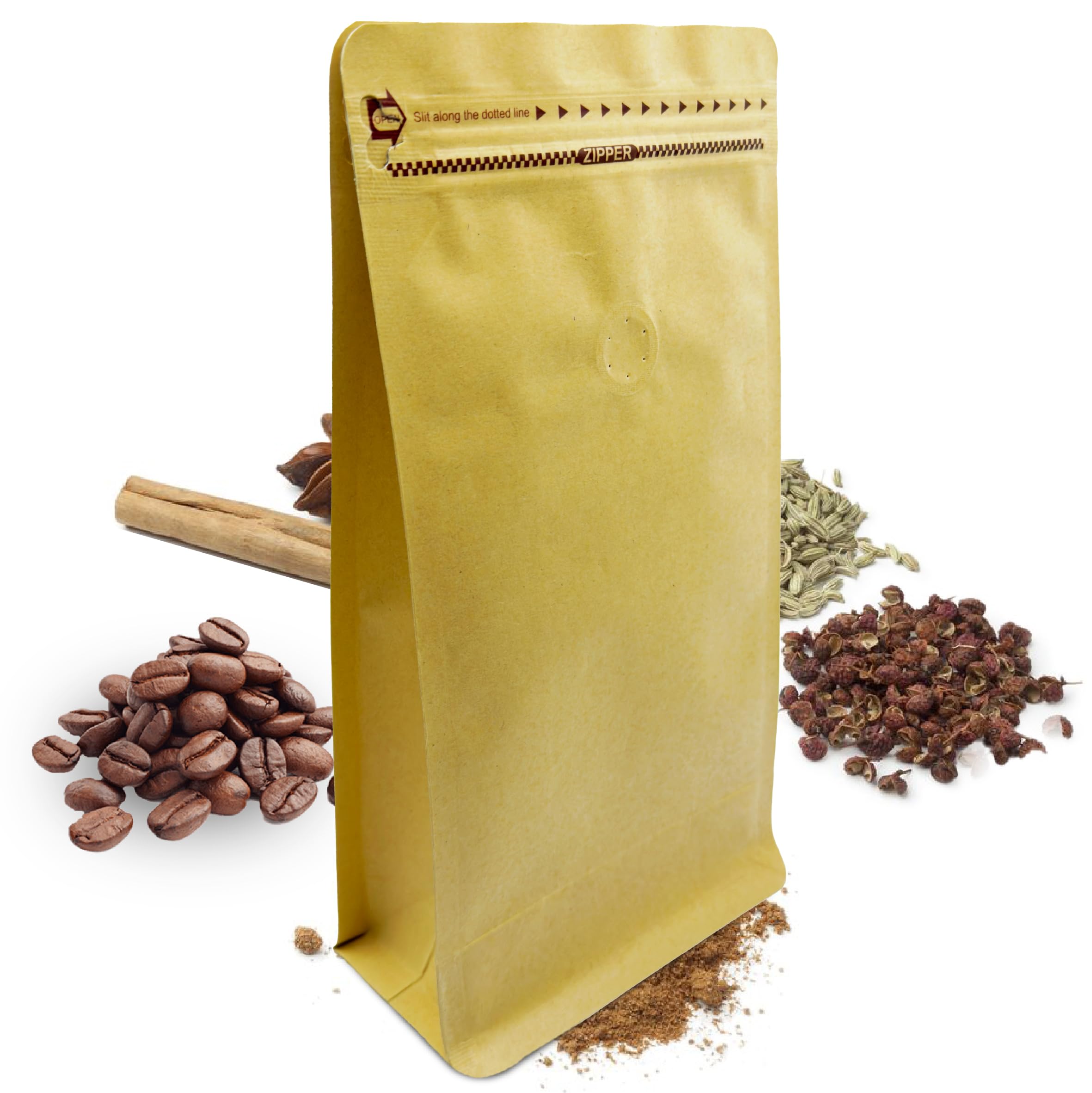 Amazon.com: Premium Kraft Coffee Bags with One-Way Degassing Valve ...