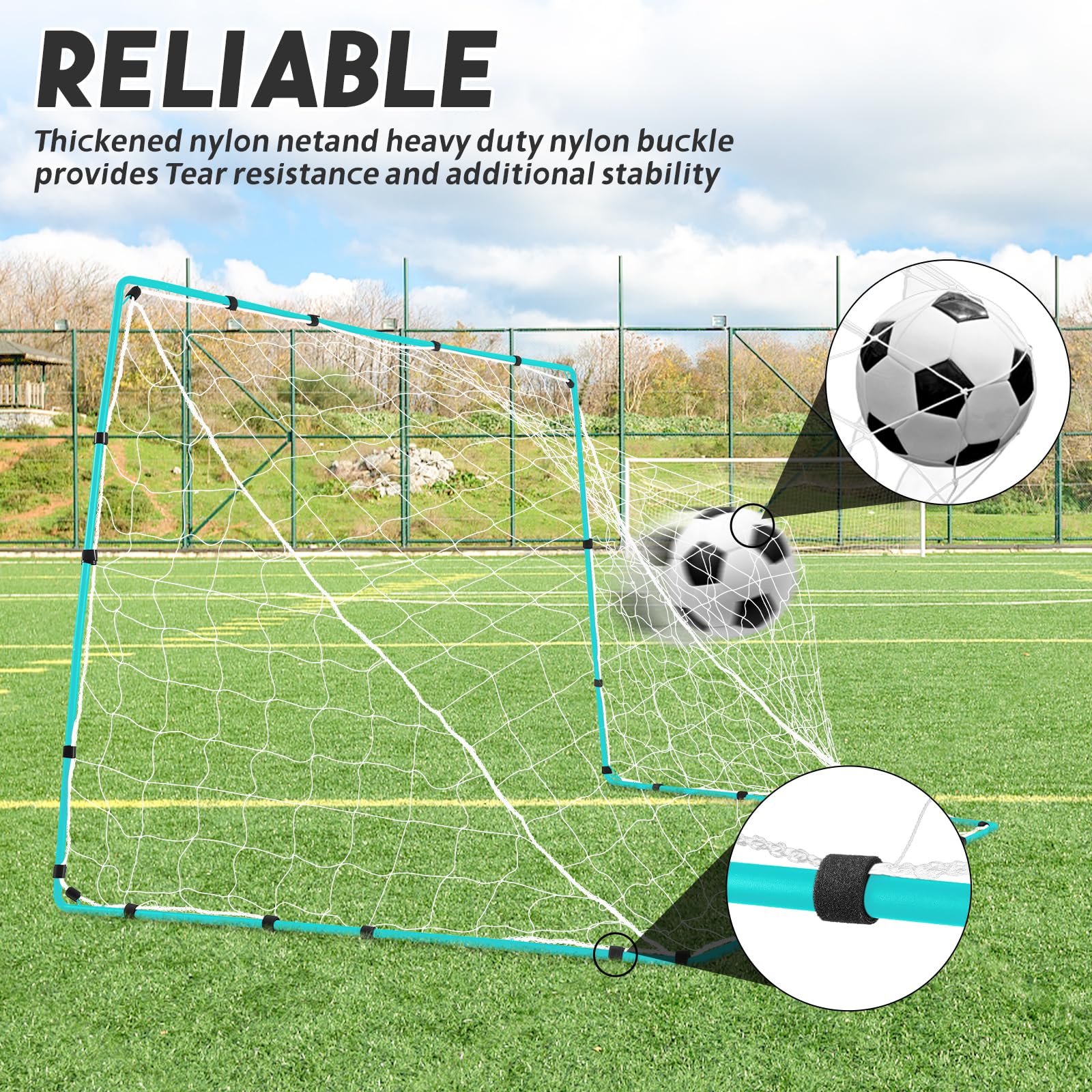 Snapklik.com : RUNBOW Kids Soccer Goals For Backyard, 6x4 9x11FT Metal ...